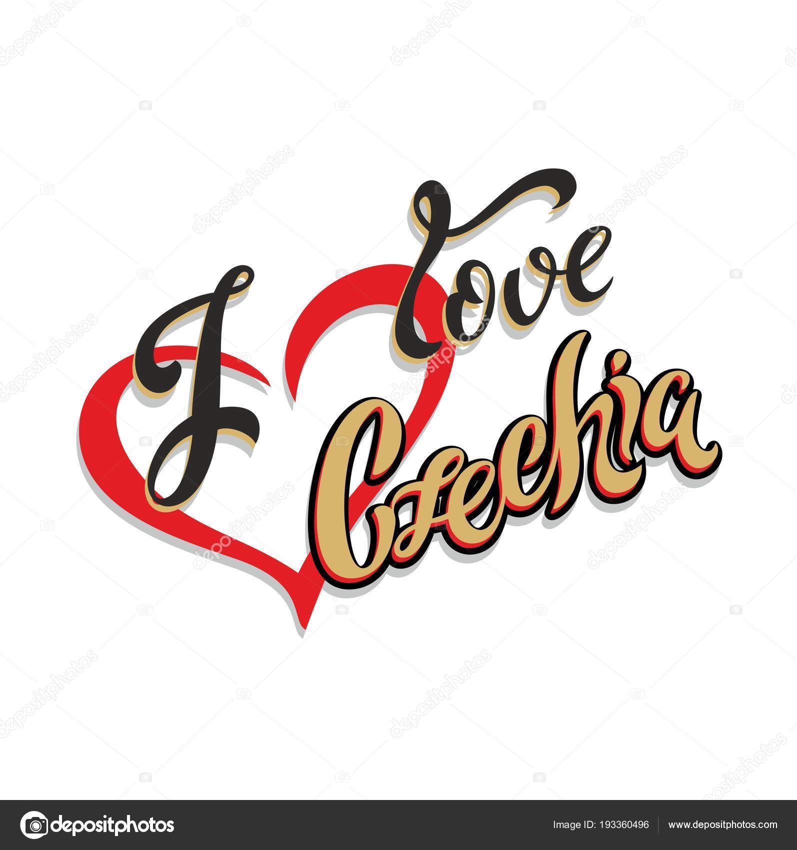 Love Czechia Lettering Travel Design Concept Tourism Industry Vector ...