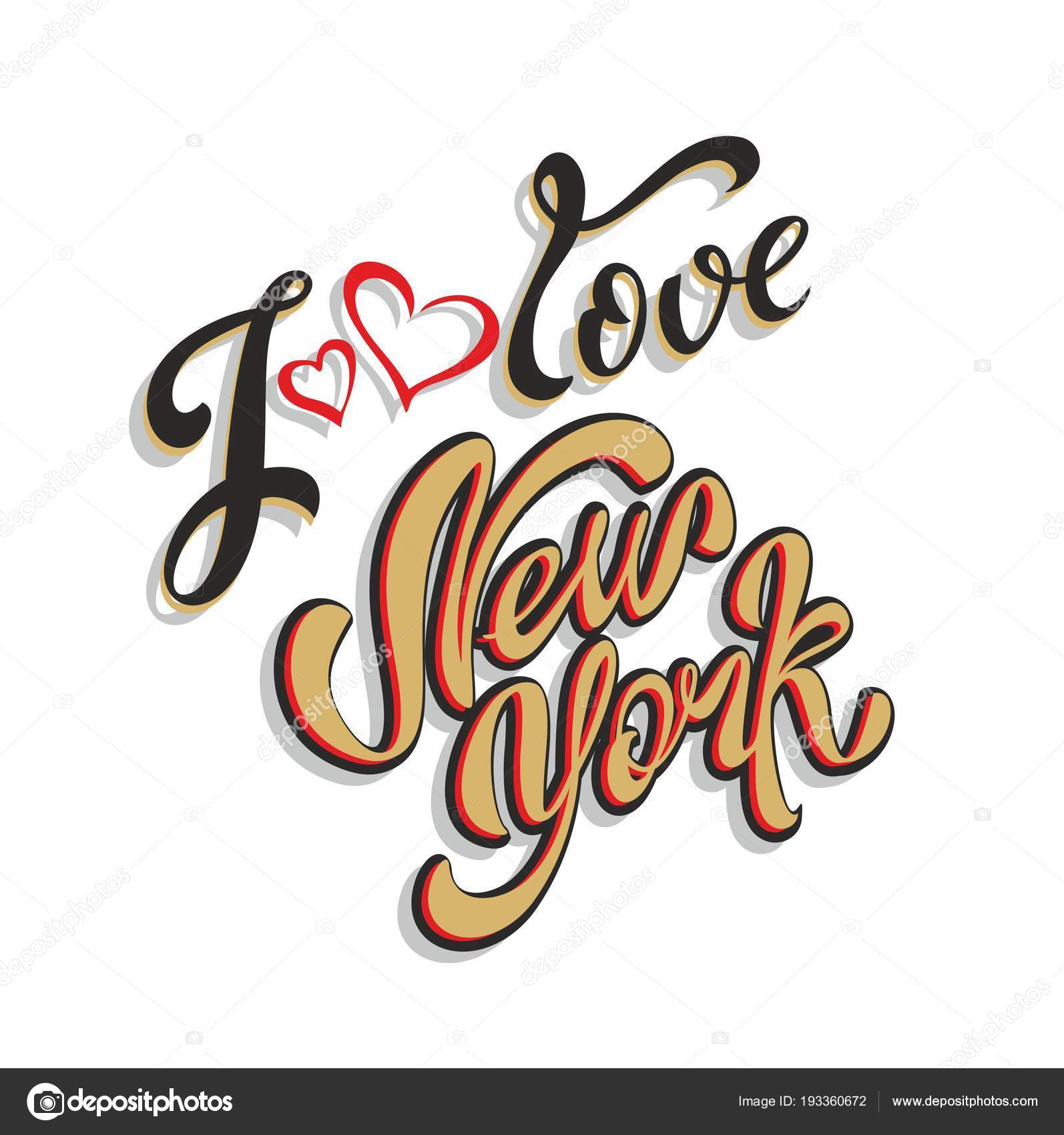 Love New York Lettering Travel Design Concept Tourism Industry Vector ...