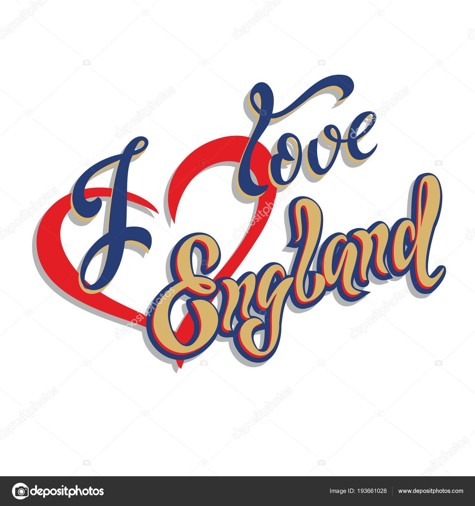 Love England Lettering Travel Design Concept Tourism Industry Vector ...