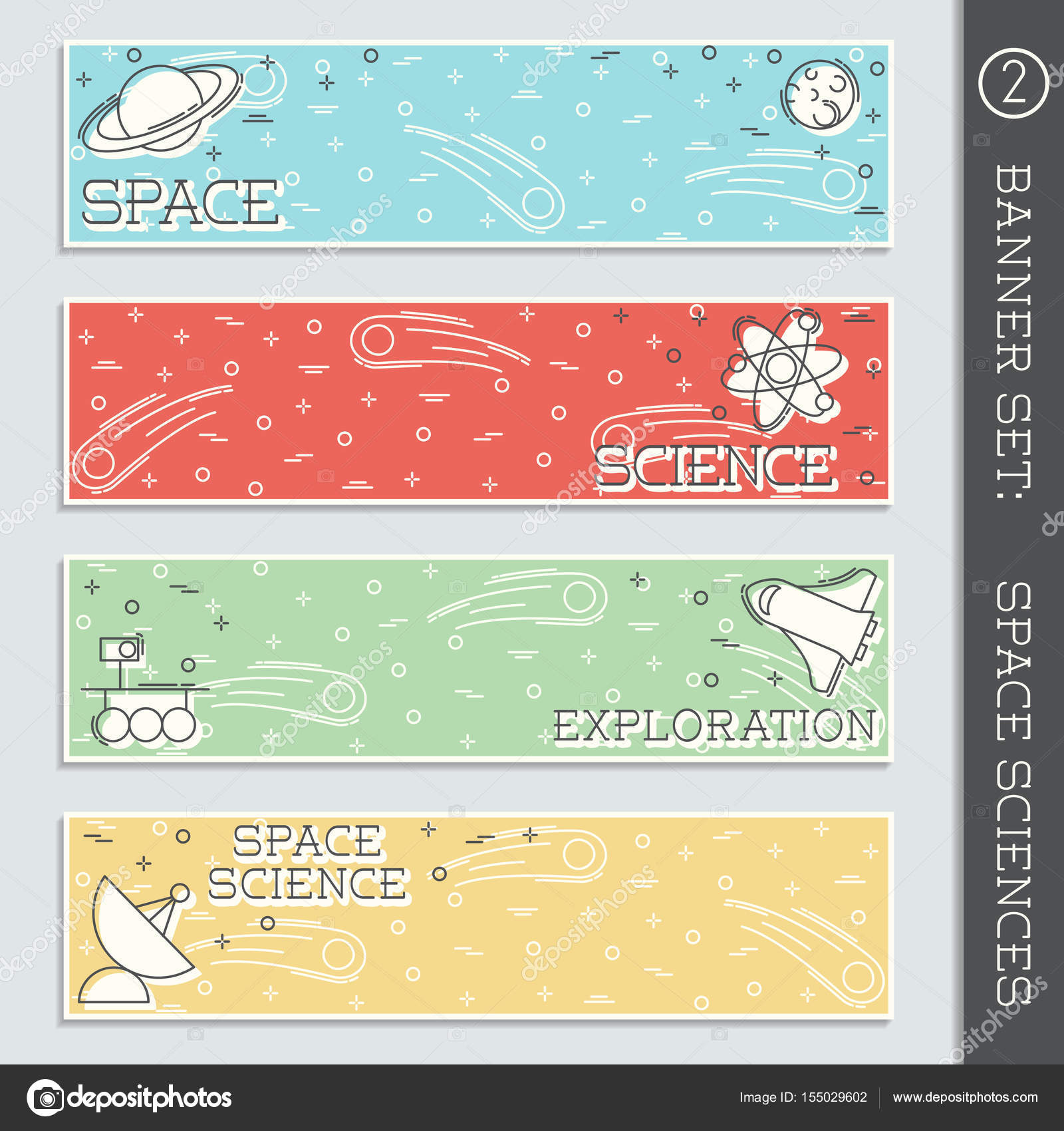 Space Science banner set Stock Vector by ©karolinal 155029602