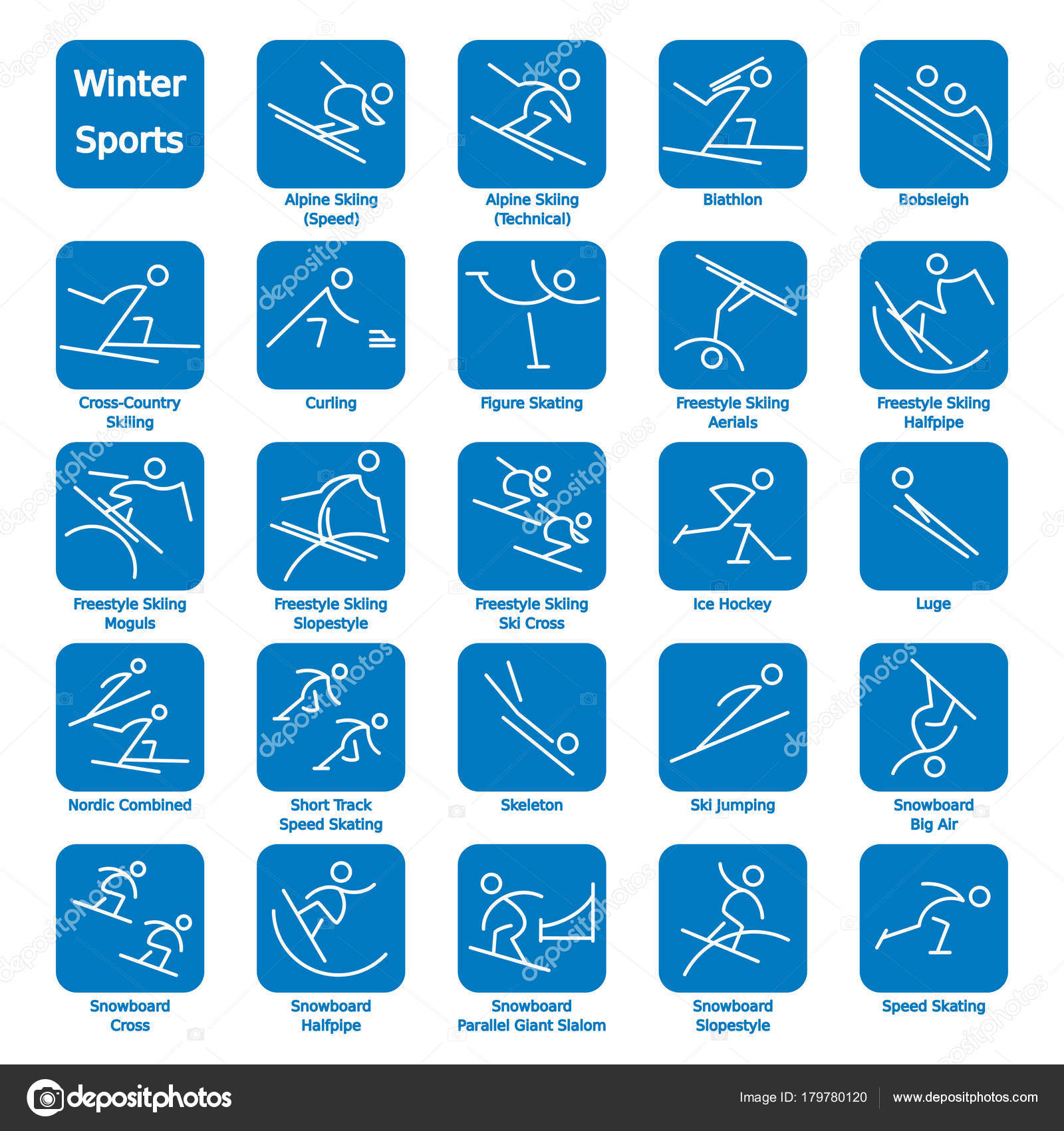 Iconos De Los Deportes Olímpicos De Invierno Cuáles Son Los