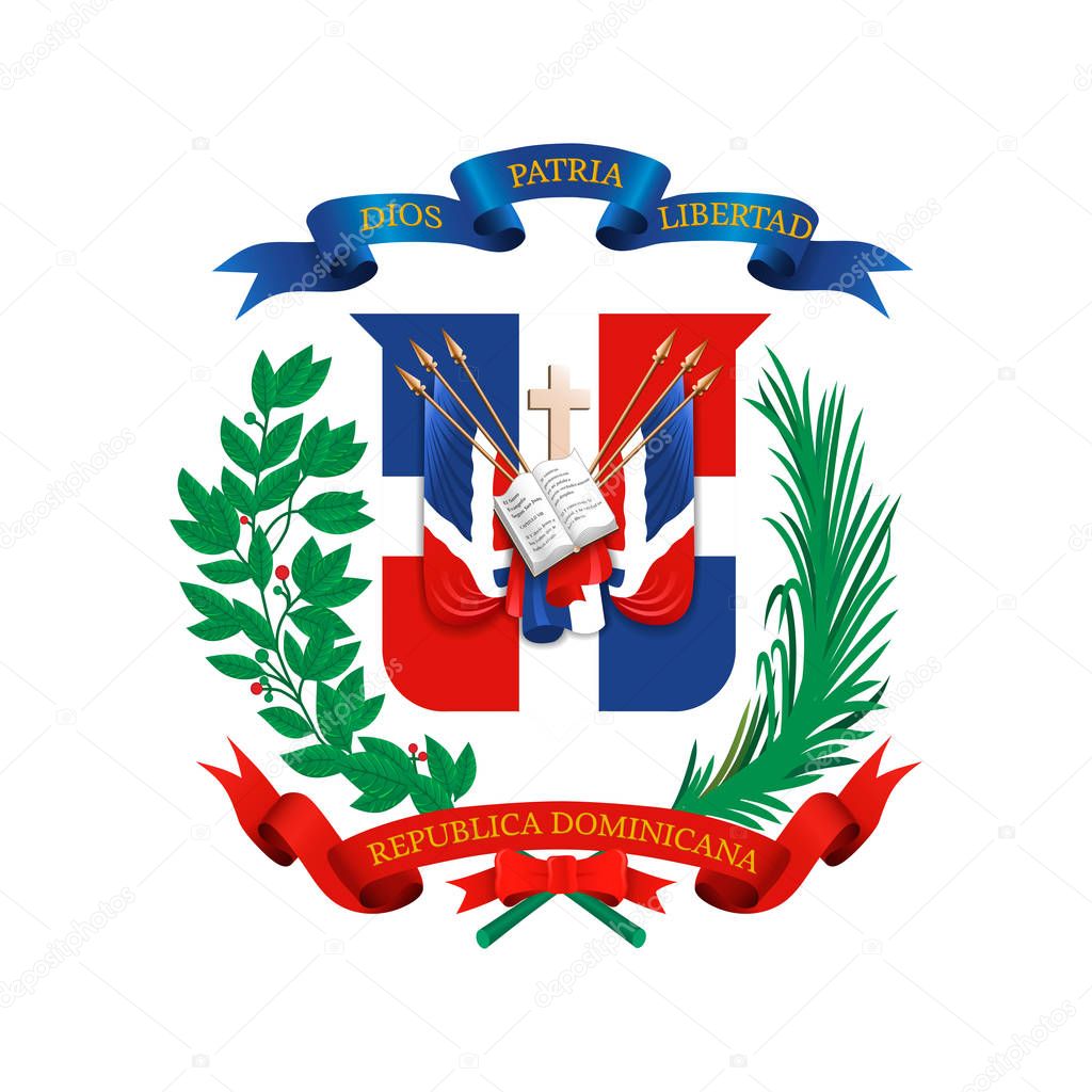 escudo de armas de República Dominicana, bandera del estado, bandera y ...