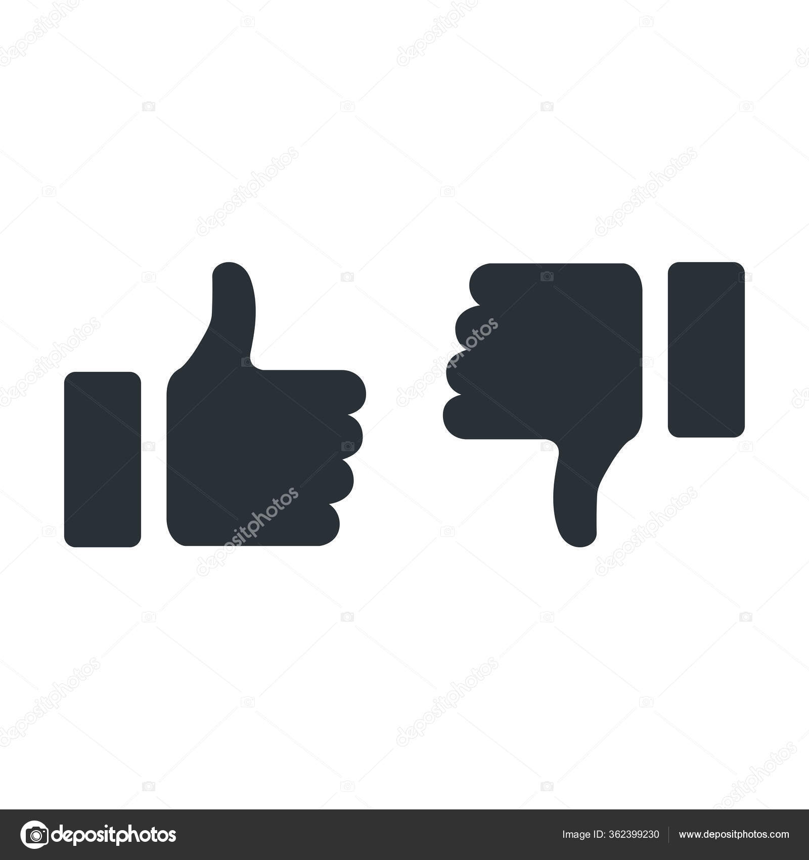 Flat Vector Image White Background Dislike Icons Black Stock Vector by ...