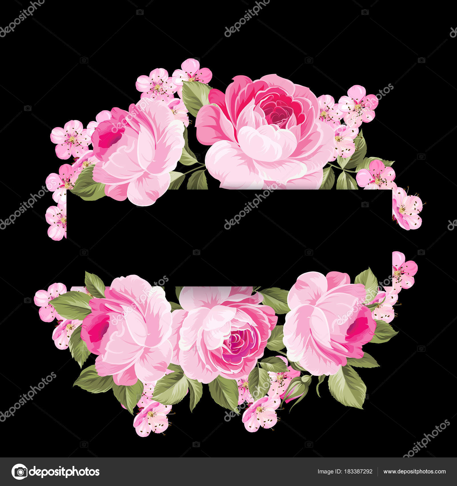 The Blooming Rose Garland. Stock Vector Image by ©Kotkoa #183387292