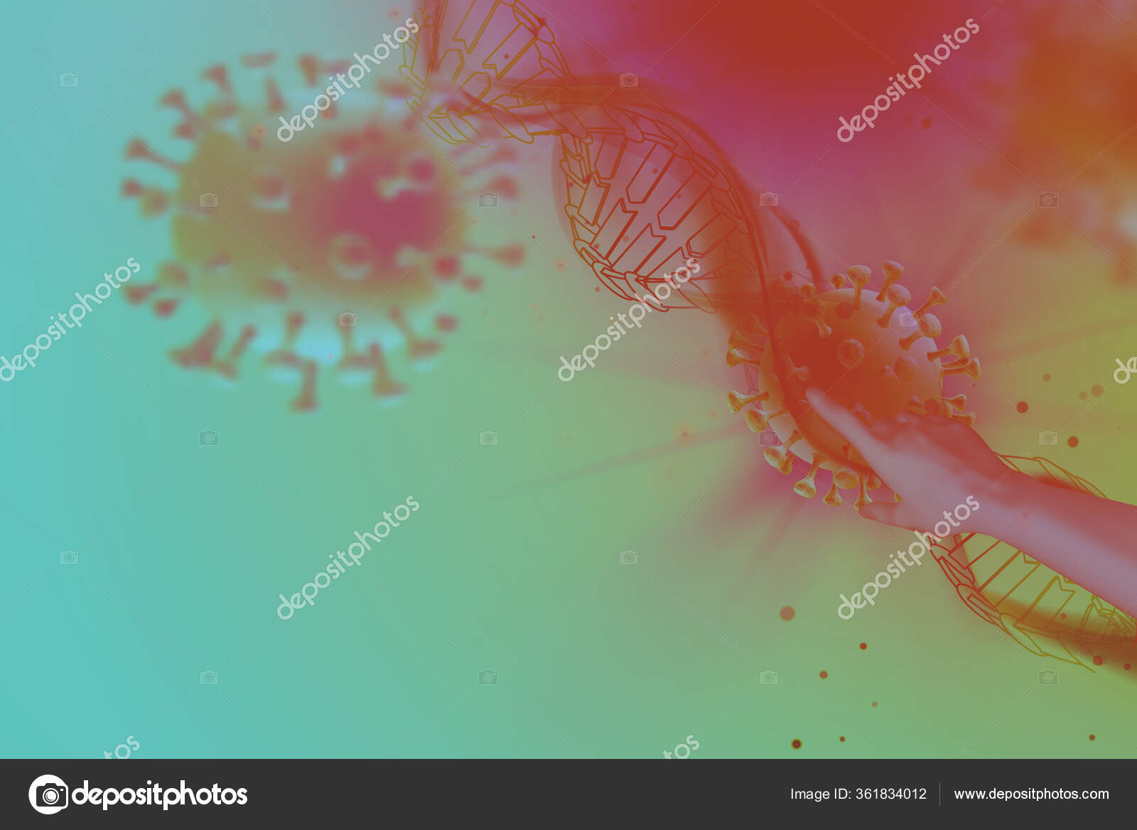 Epidemic red colored science background. Science illustration with ...