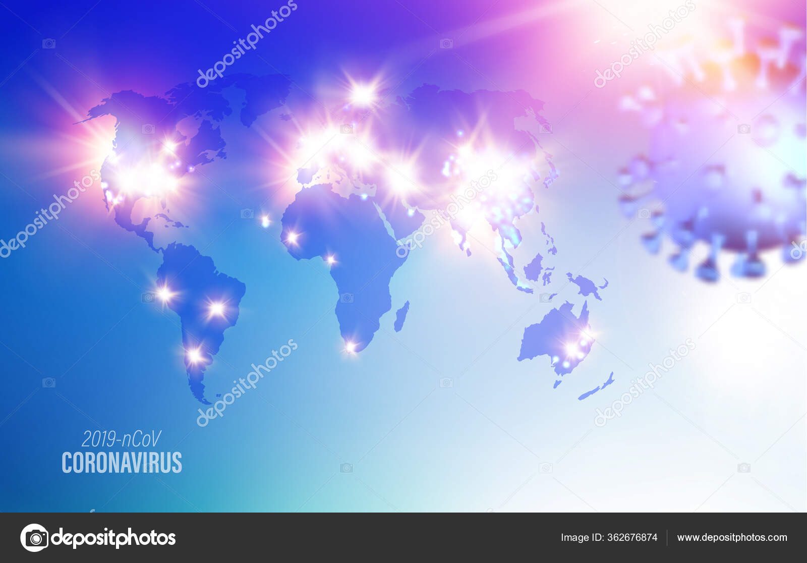 Epidemic blue science background. Coronavirus danger concept image on ...
