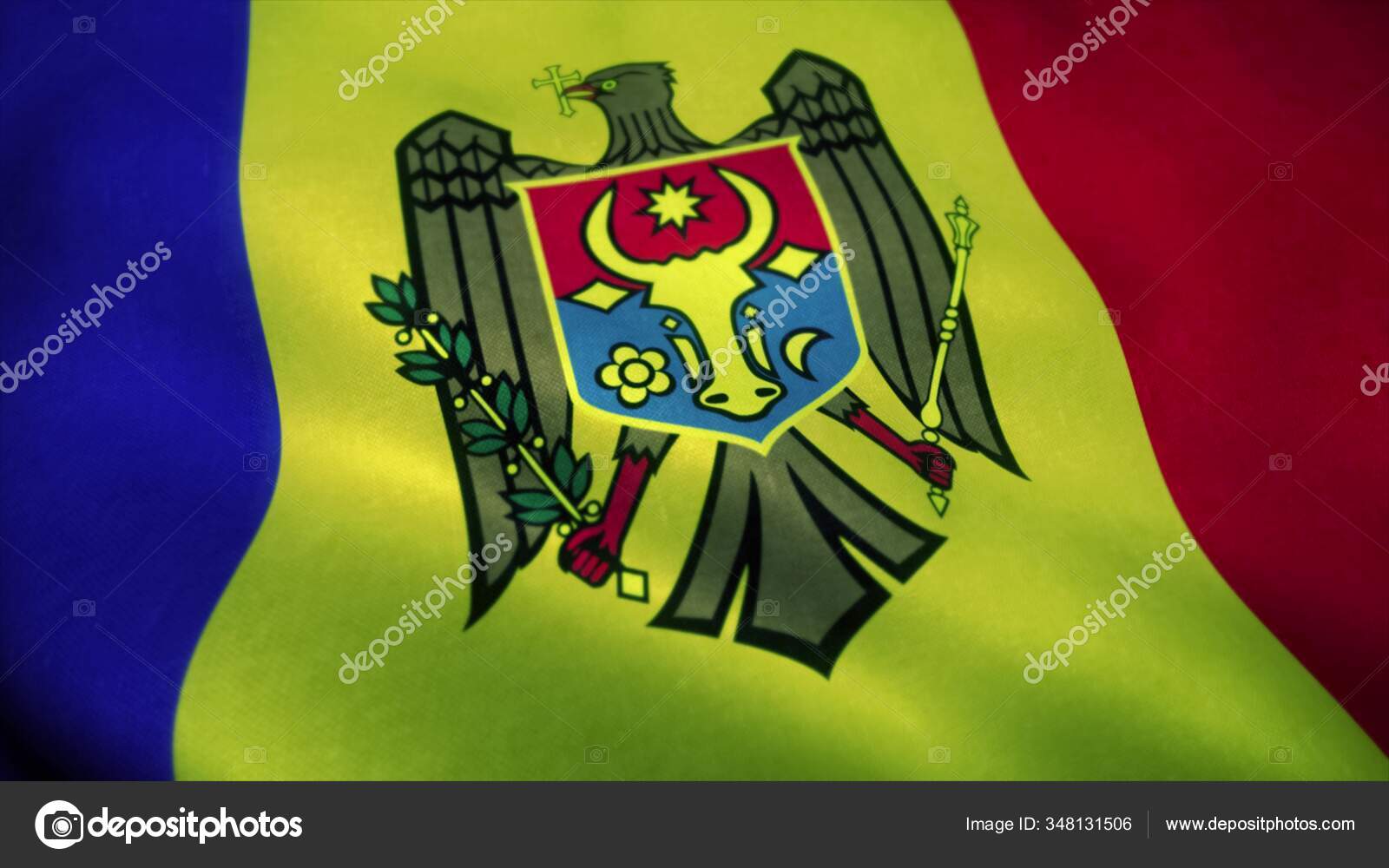 Moldova Flag Waving Wind National Flag Moldova Sign Moldova ...