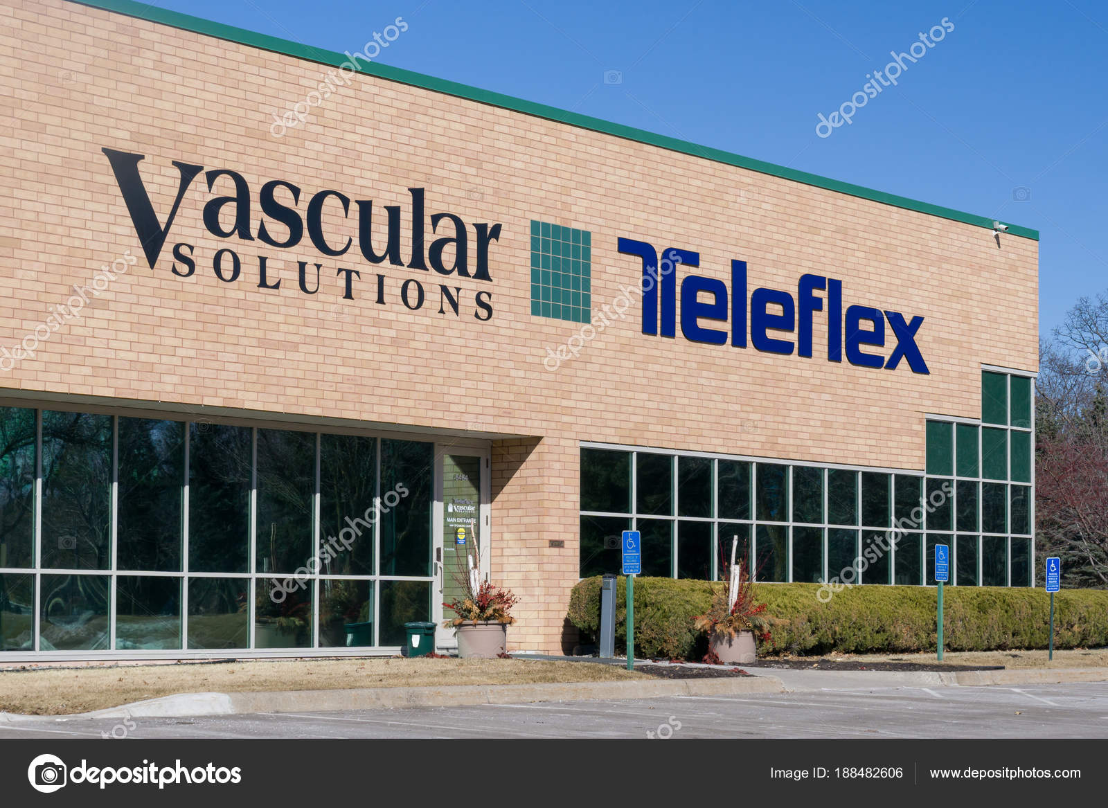 Teleflex and Vascular Solutions Corporate Building and Logos — Stock ...