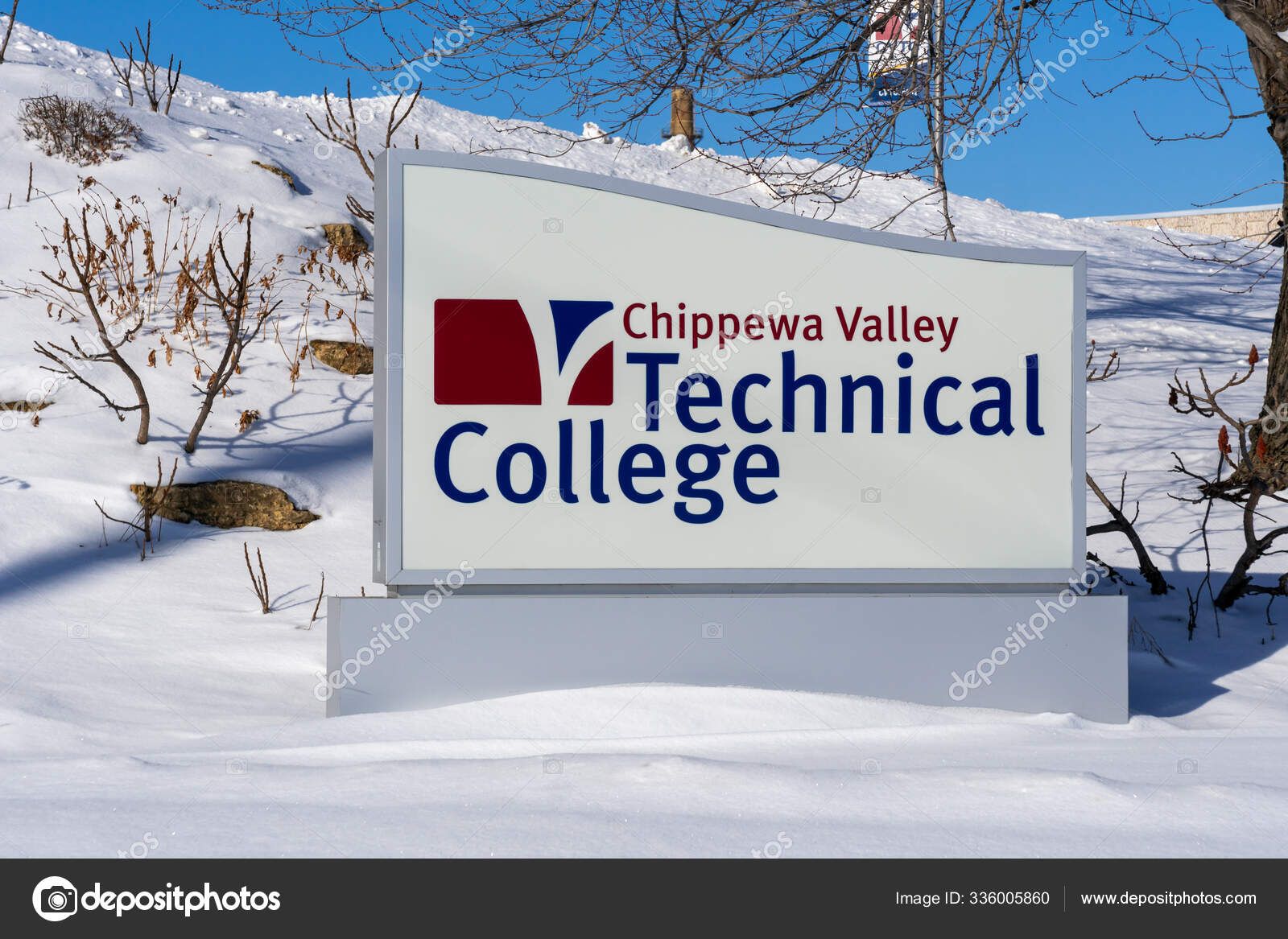 Entrance sign to the Chippewa Valley Technical College – Stock ...