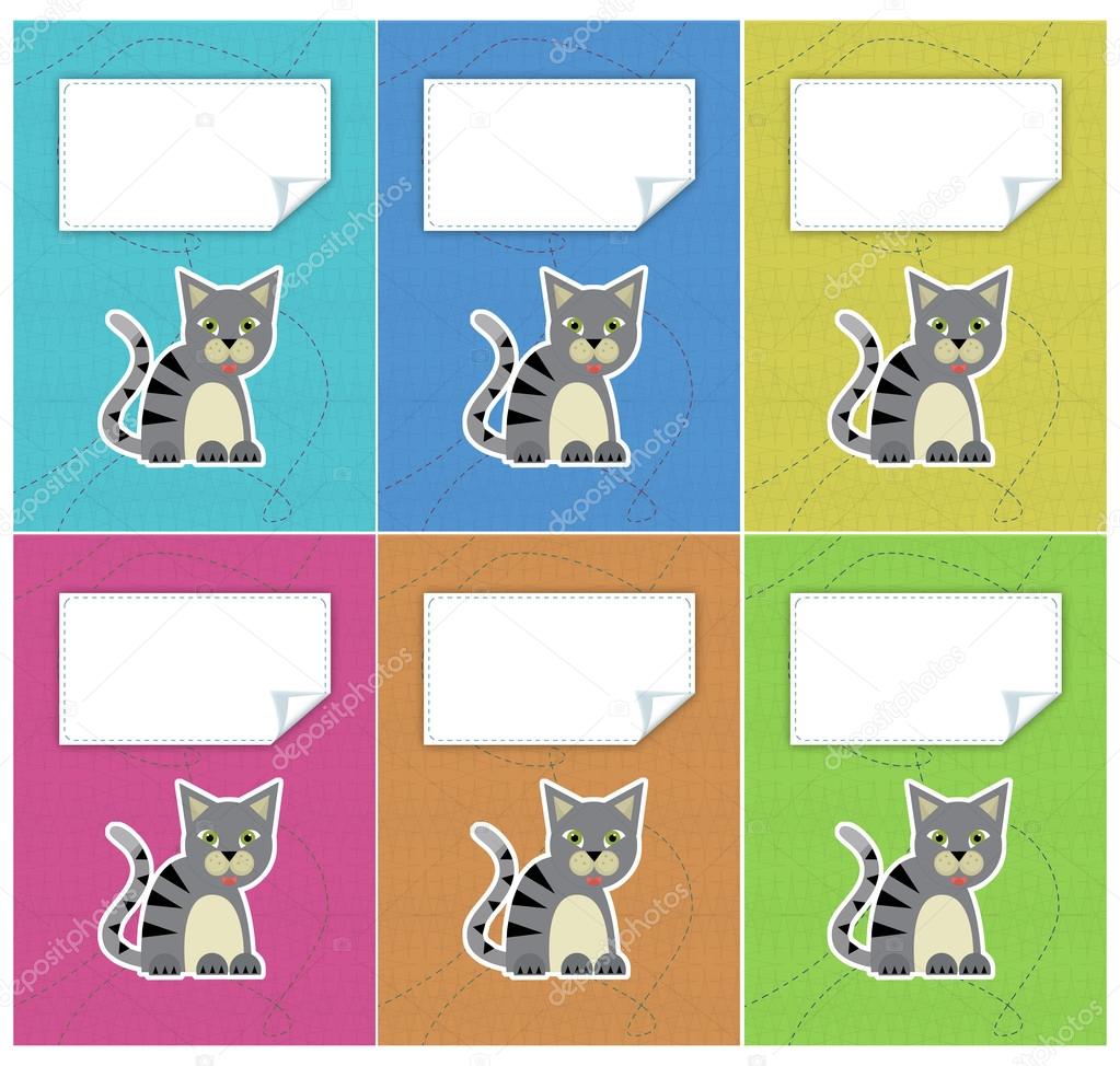 Cartoon set of colorful covers with cats Stock Photo by ©illustrator ...