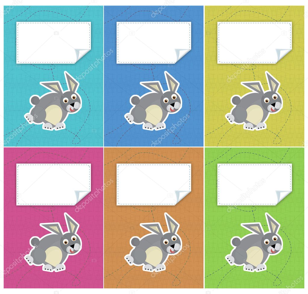 Cartoon set of colorful covers with rabbits Stock Photo by ©illustrator ...