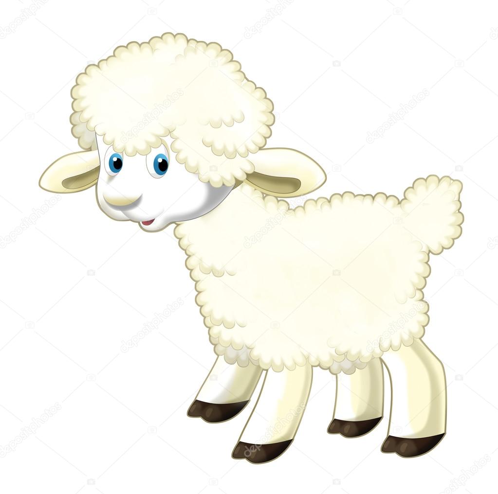 Cartoon funny sheep standing and watching Stock Photo by ©illustrator ...