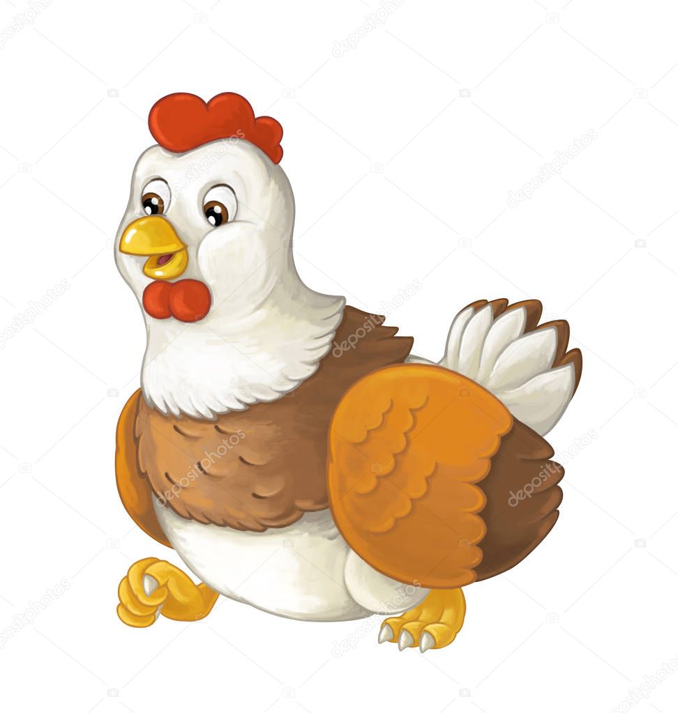Cheerful hen is standing, smiling and looking Stock Illustration by ...