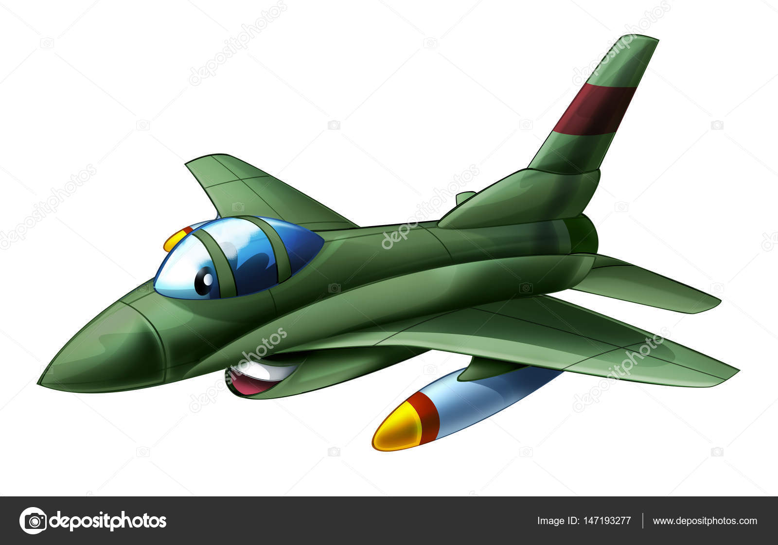 Cartoon Military Jet