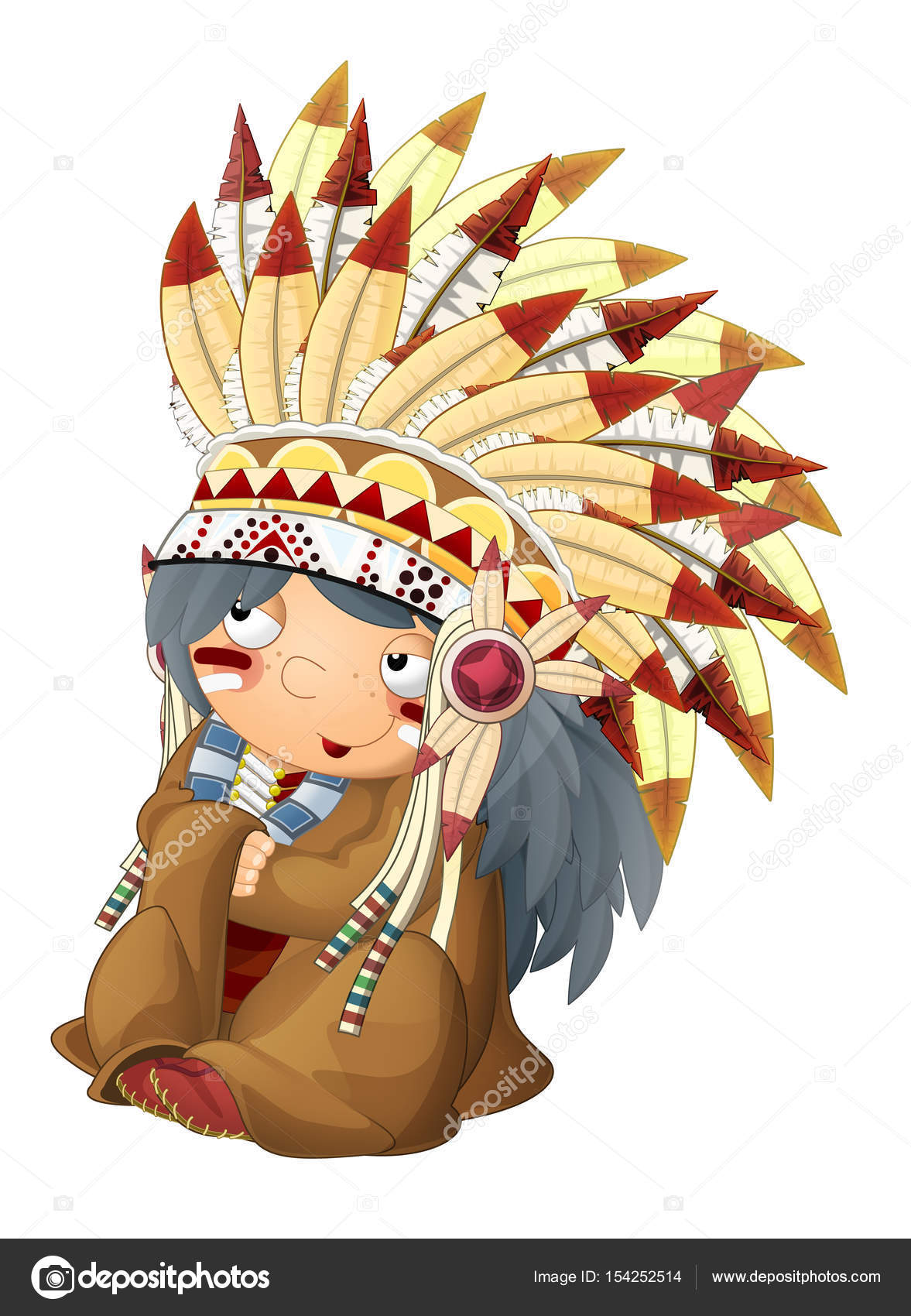 Desenhos animados sentado índio personagem principal fotos, imagens de ...