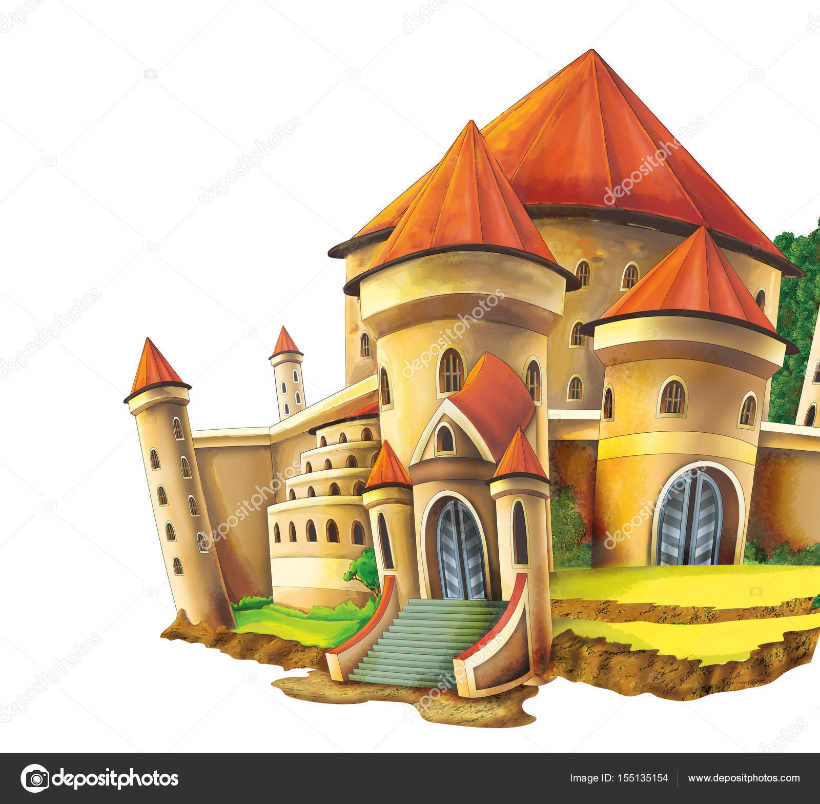 Cartoon castle on white background Stock Illustration by ©illustrator ...