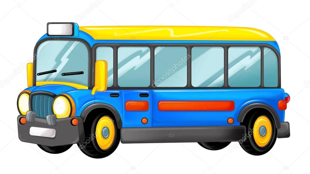 Dibujos animados feliz y divertido autobús de dibujos animados 2022