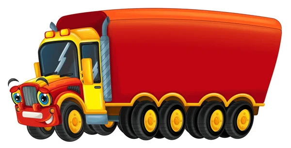 Cartoon happy cargo truck with trailer Stock Illustration by ...