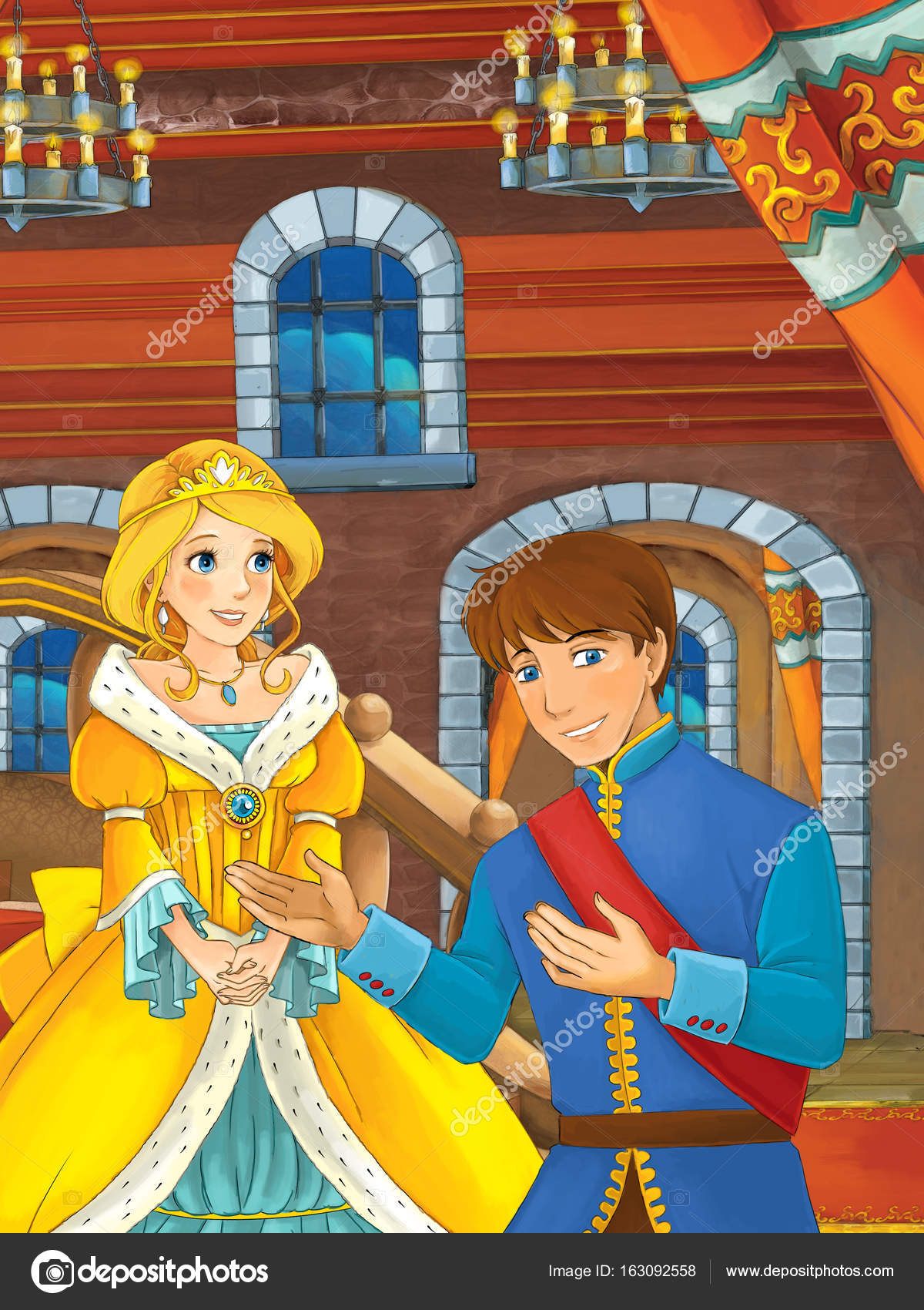 Príncipe Y Princesa De Dibujos Animados