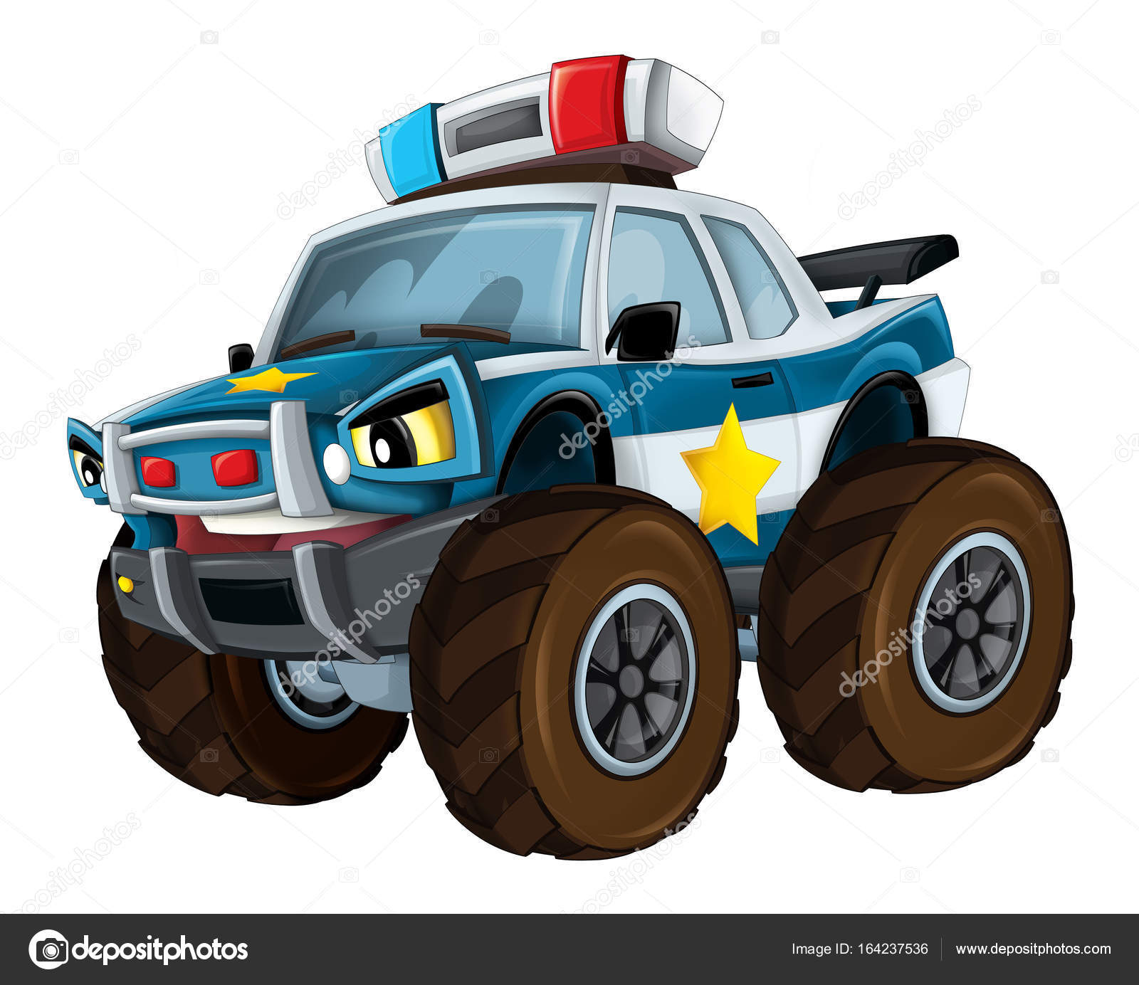 Police car looking like monster truck Stock Illustration by ...