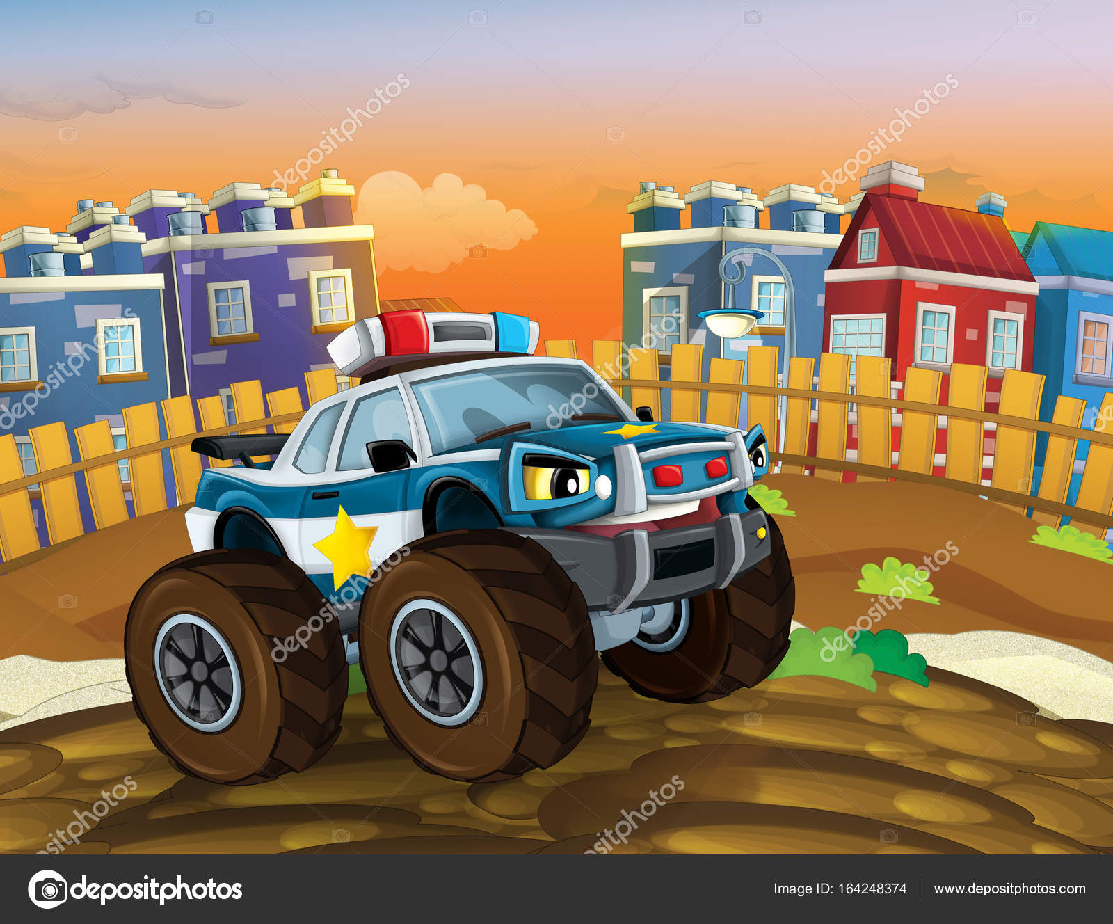 Police car driving through the city Stock Illustration by ©illustrator ...