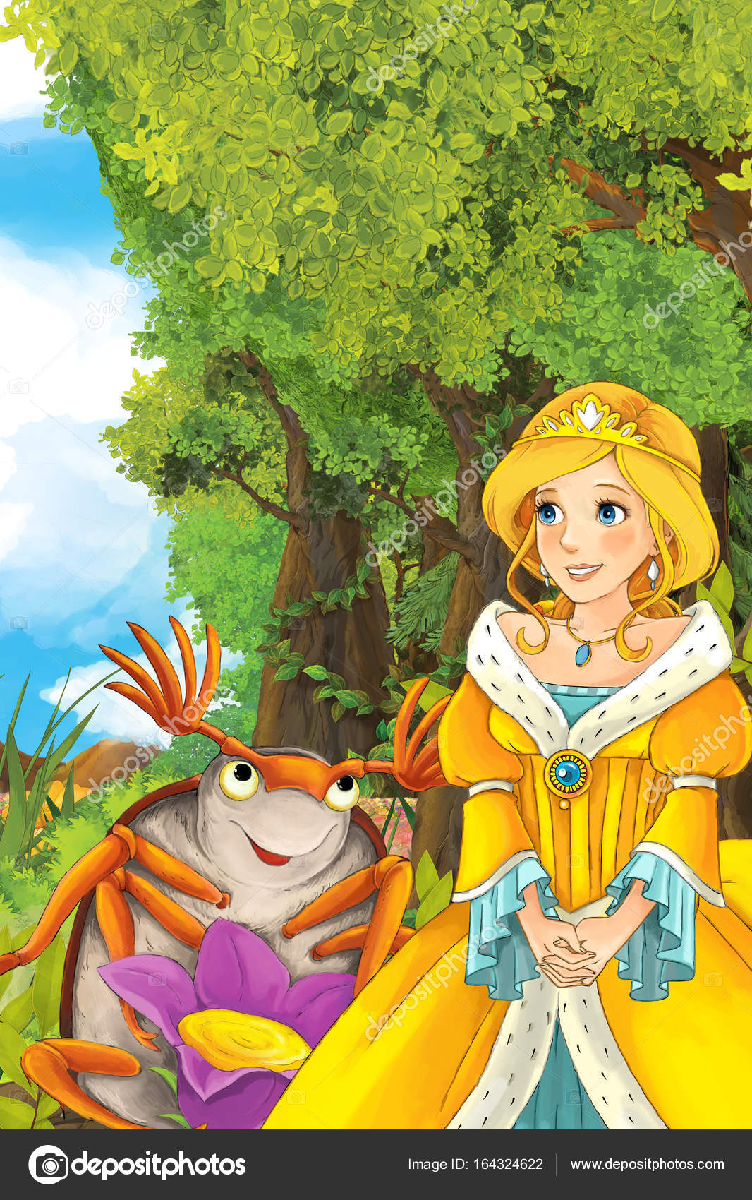 Princess in the forest talking to bug Stock Photo by ©illustrator_hft ...