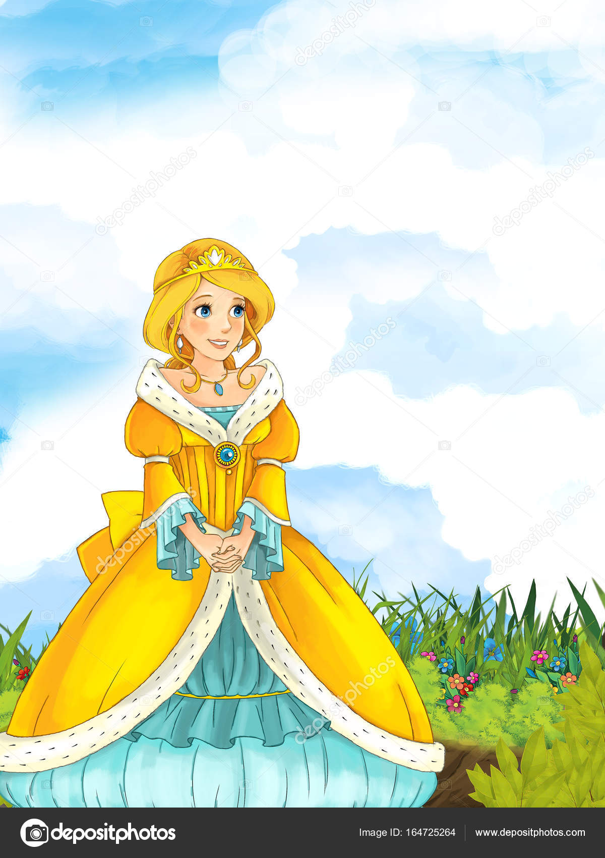 Princess in the nature looking around Stock Illustration by ...