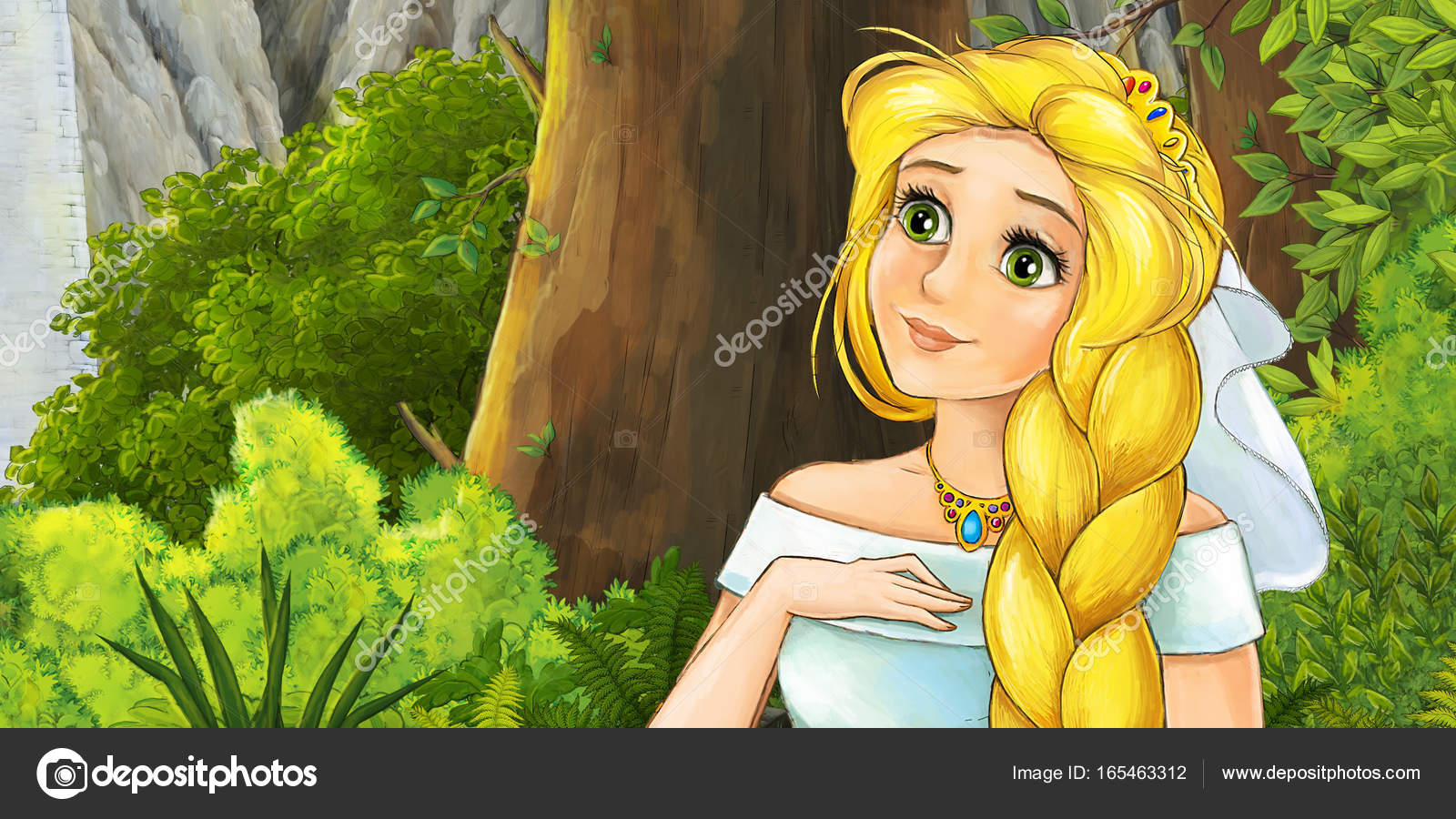 Princess standing in the forest — Stock Photo © illustrator_hft #165463312