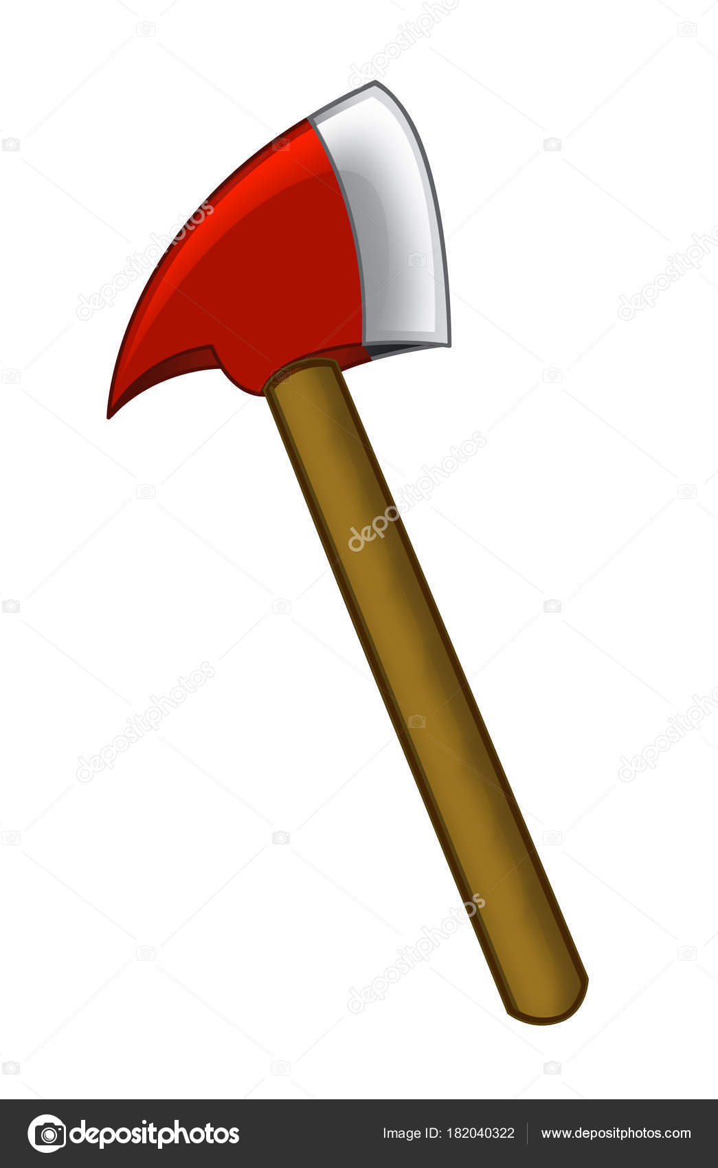 Cartoon Fireman Axe White Background Illustration Children Stock Photo ...