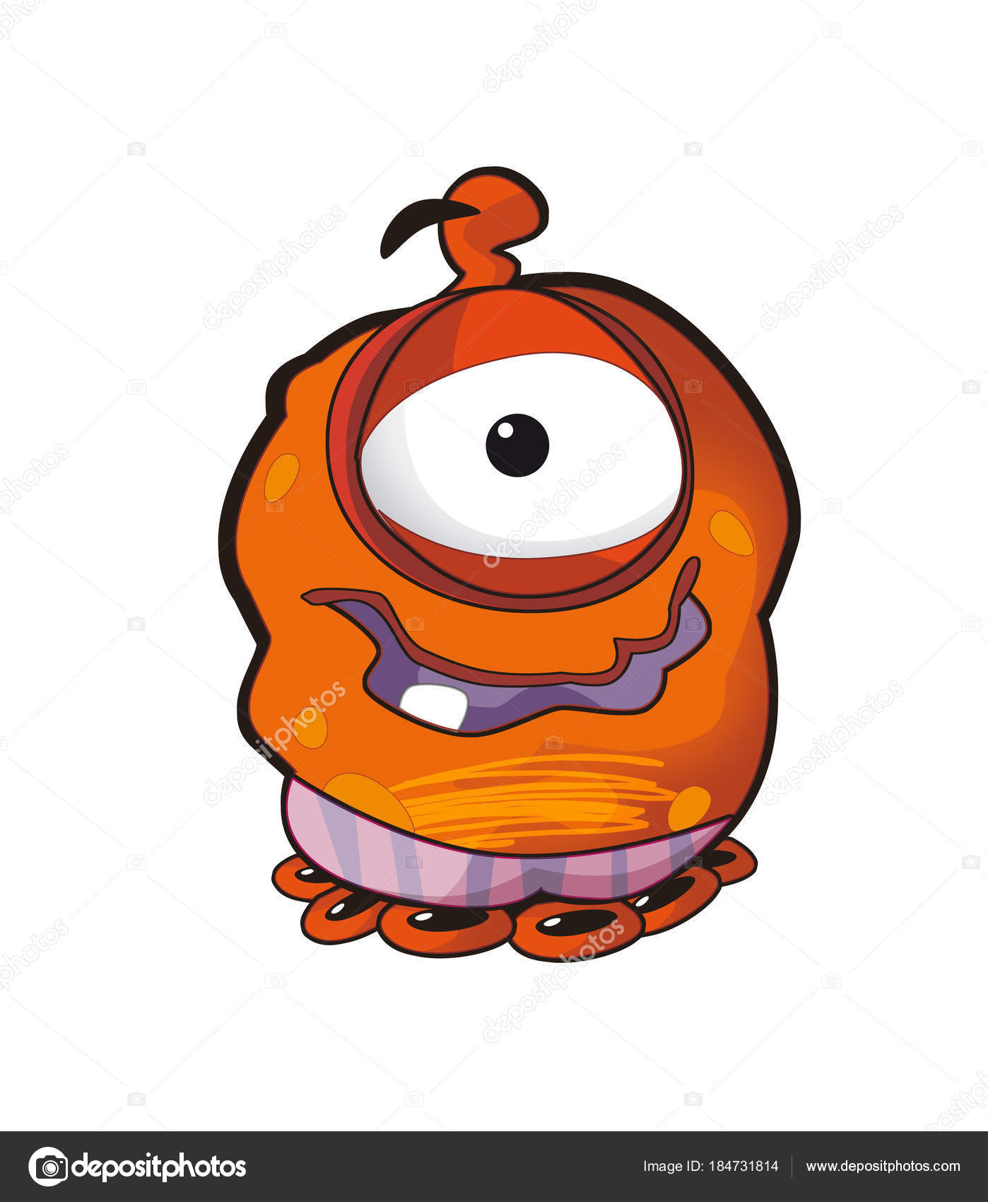 Cartoon Scene Some Funny Looking Alien White Background Illustration ...