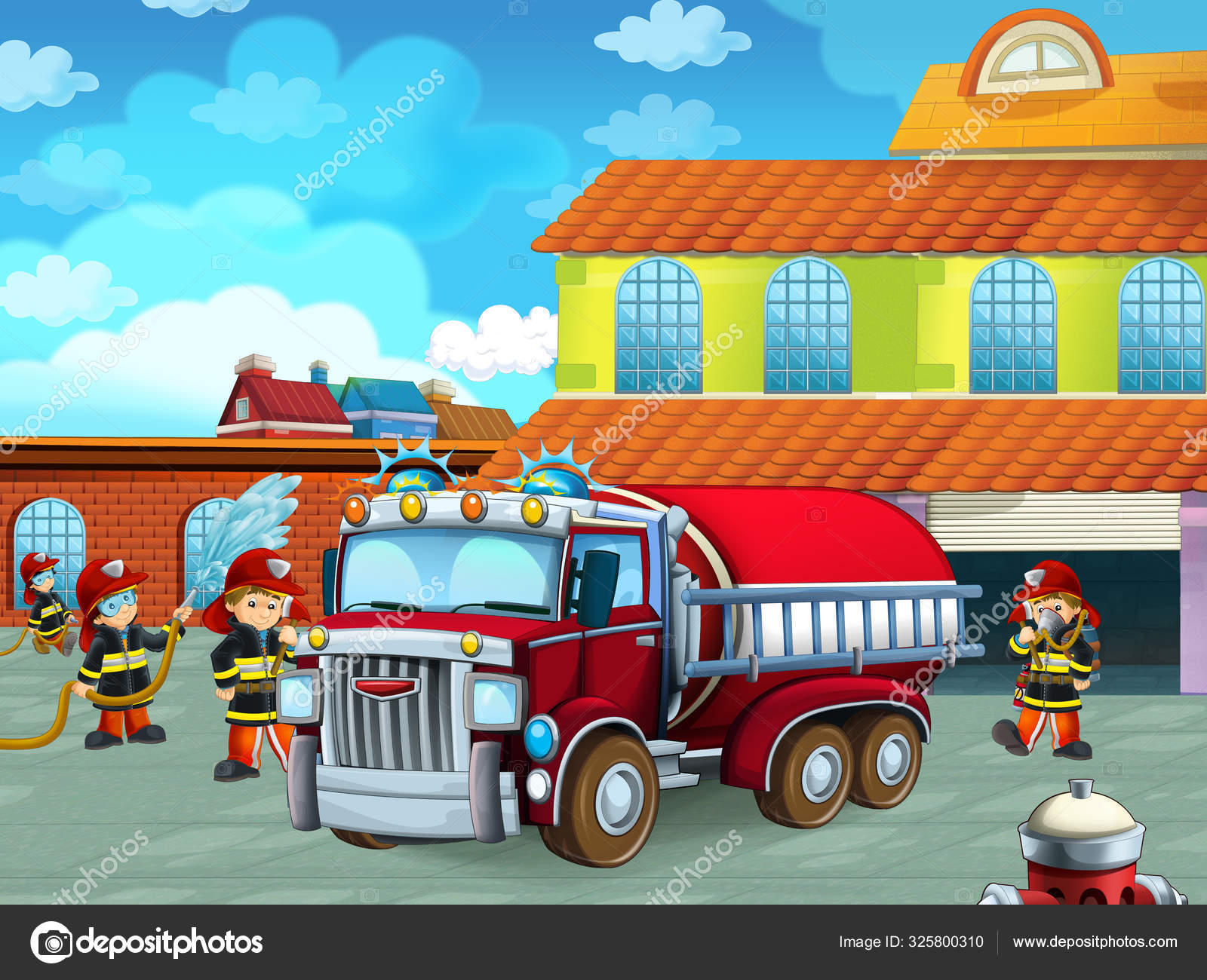 Fire Station Cartoon For Kids