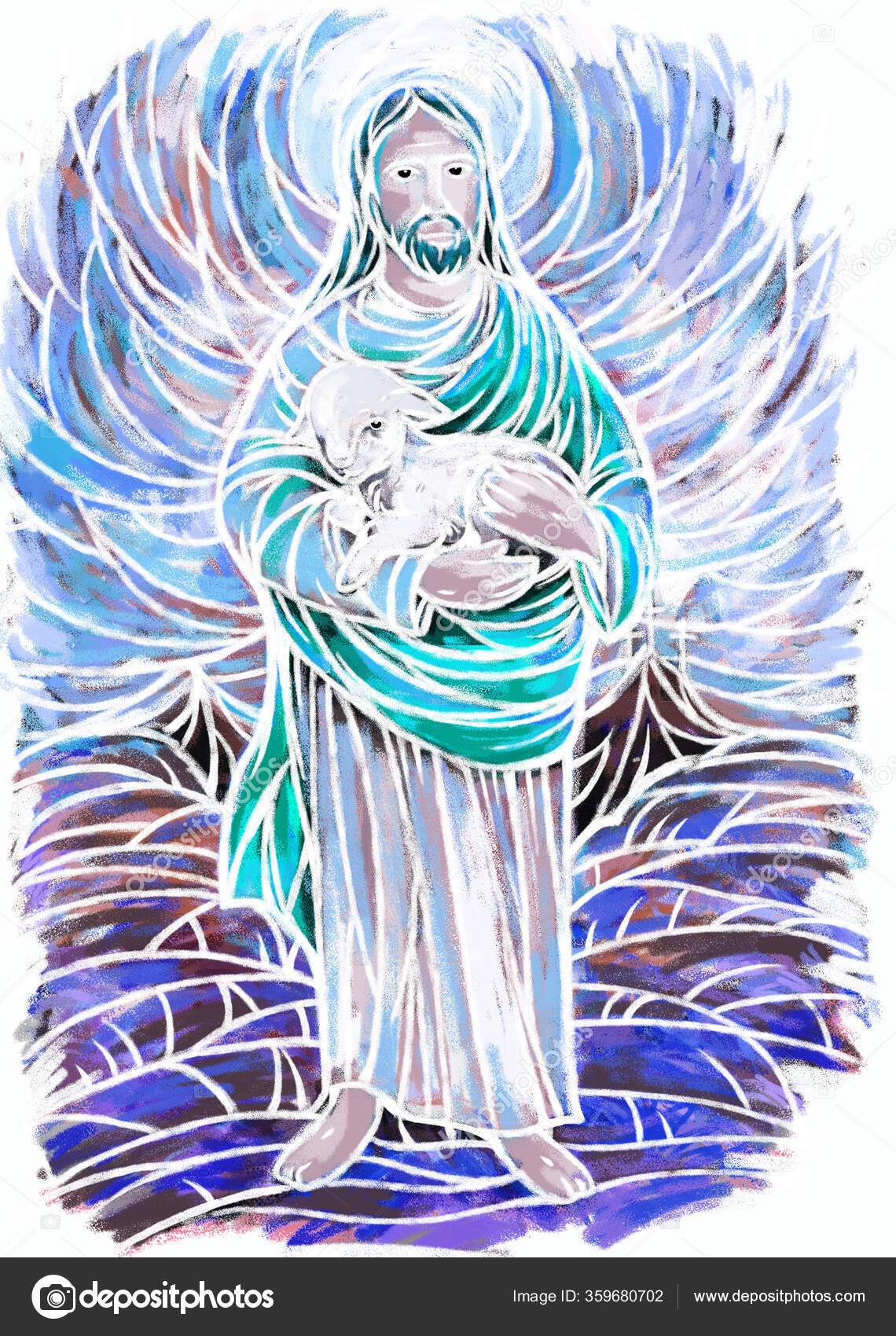 Calm Jesus Messiah Resurrection Nature Background Illustration Children ...