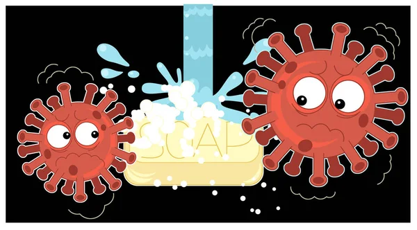 White Blood Cells Fighting Infection Cartoon