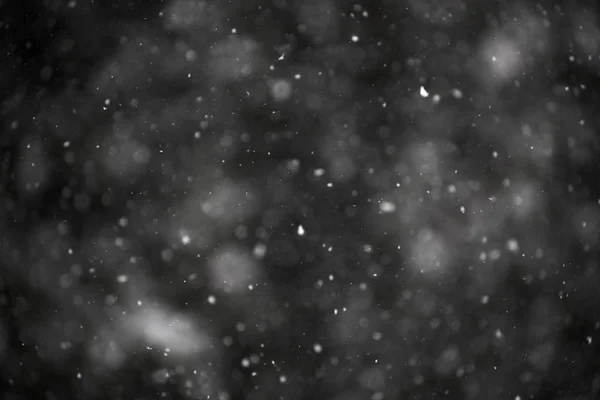 photo of natural snow falling on a dark background, good to use as a ...