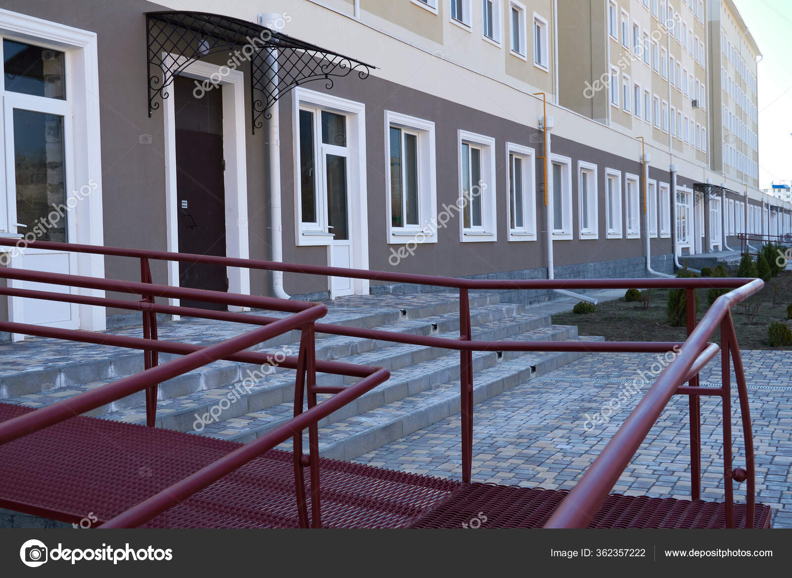 Wheelchair Access Ramp Entrance Residential Multistory Building City ...