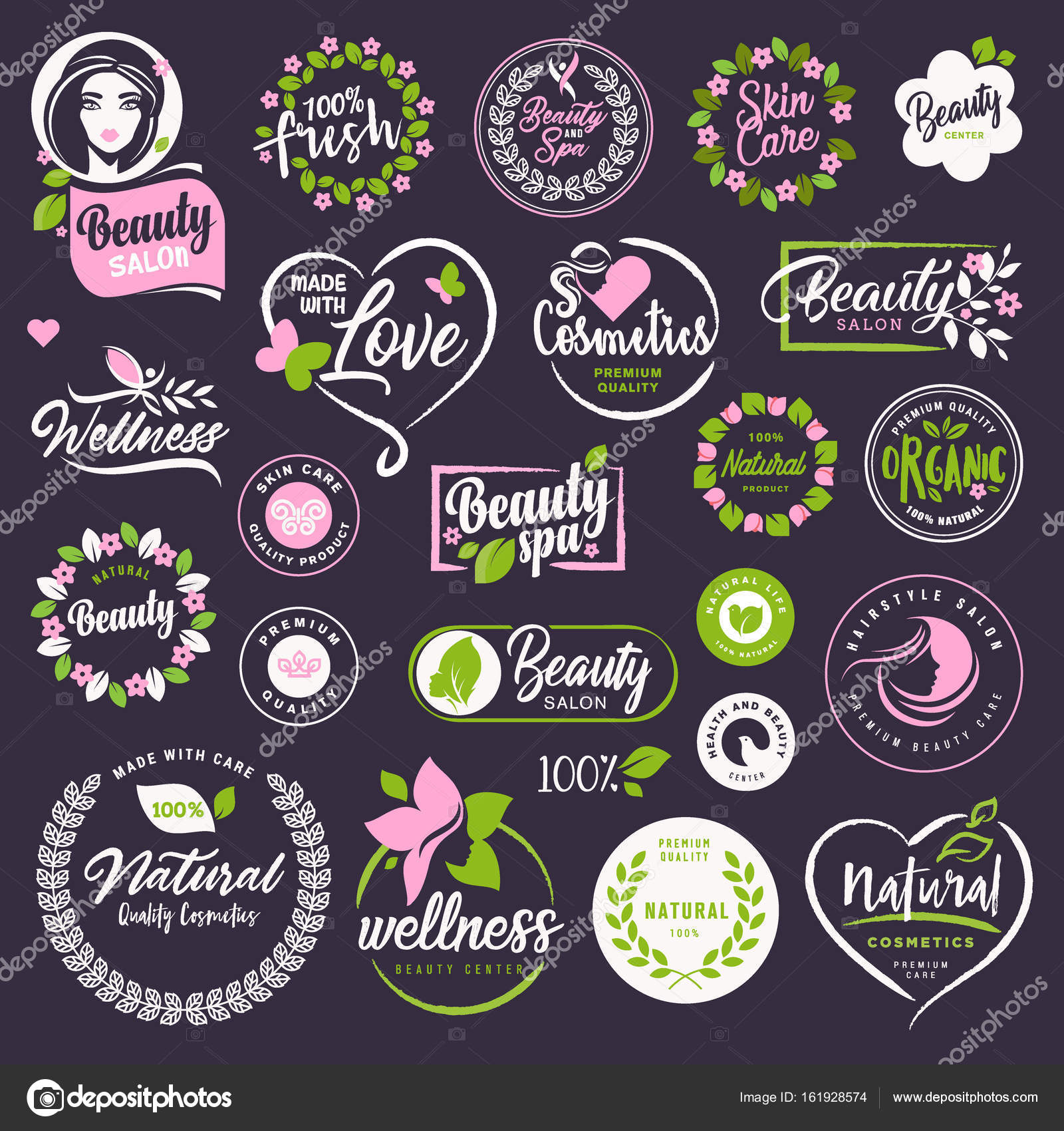 Cosmetics and beauty signs and elements set Stock Vector Image by ...