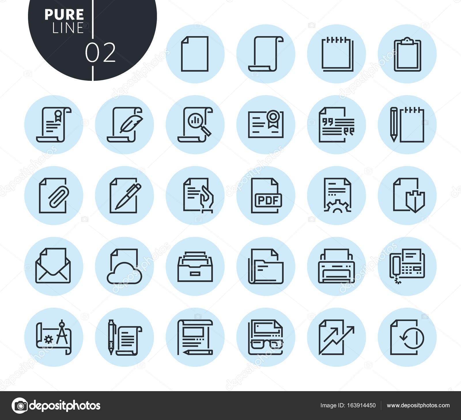 Collection of premium quality office workflow line icons. Outline ...