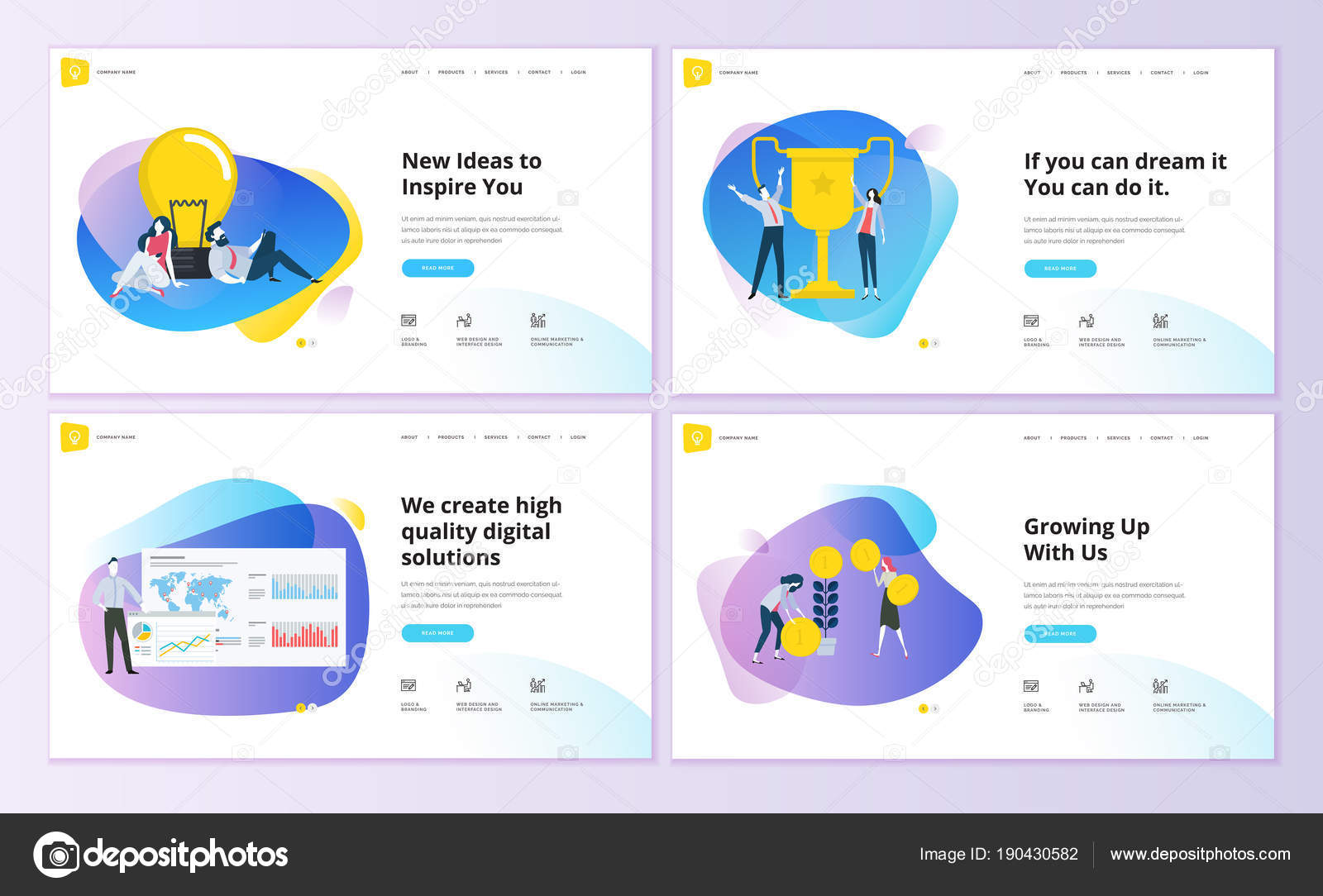 Set of website template designs Stock Vector Image by ©Variant #190430582