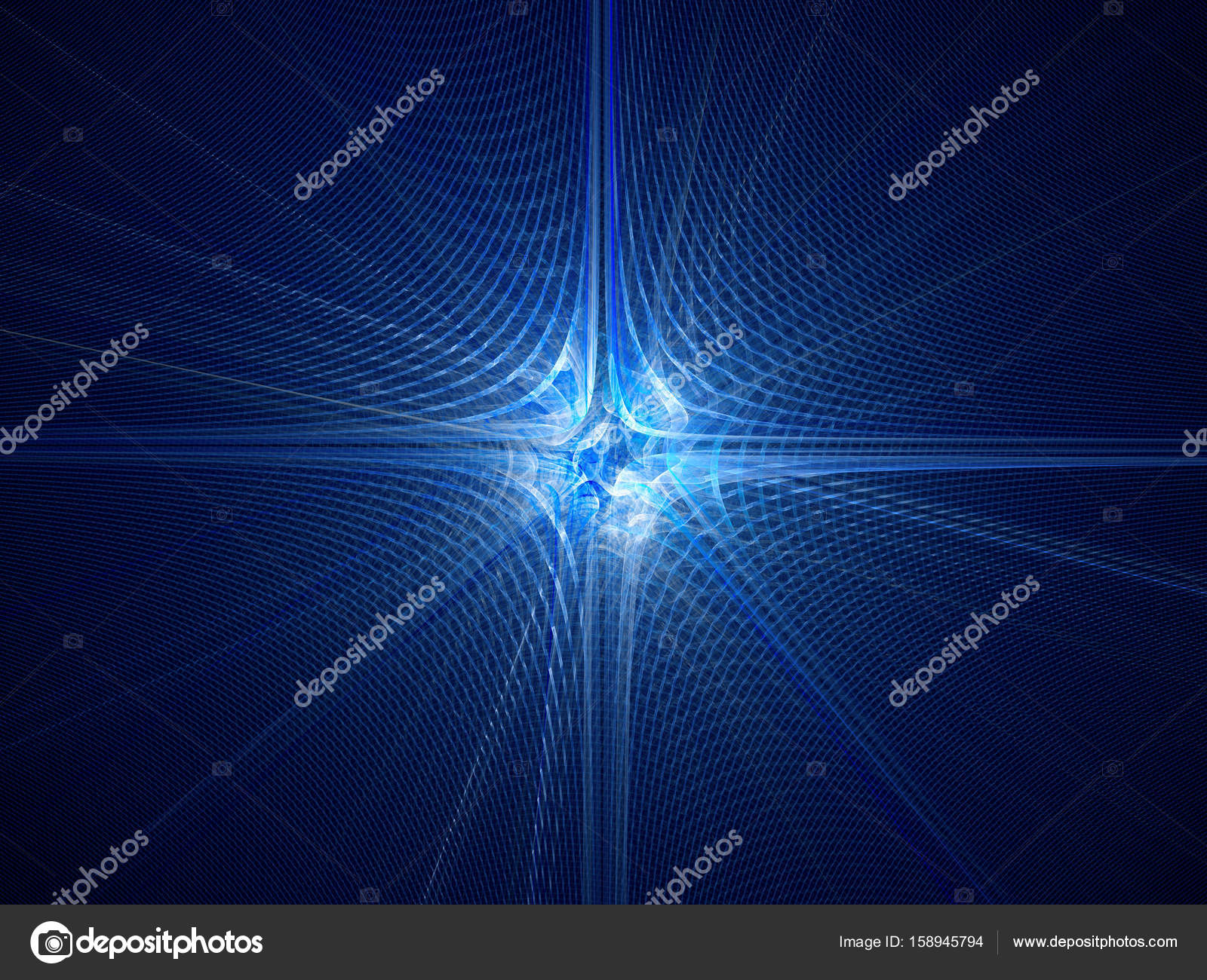 Blue glowing quantum particle with wave attribution — Stock Photo ...