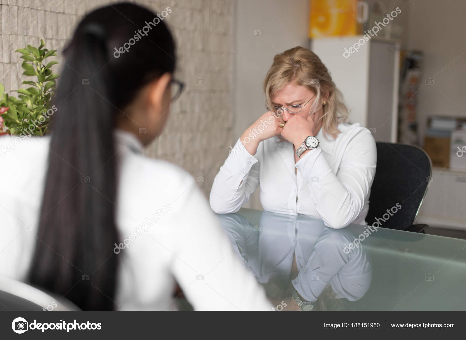 Sad job applicant failure on interview in office Stock Photo by ...