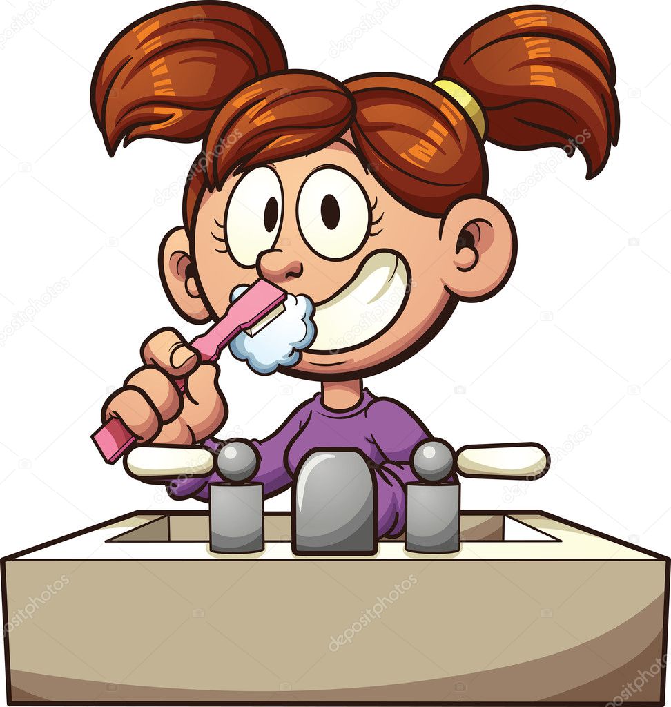 Someone Brushing Their Teeth Clipart Images