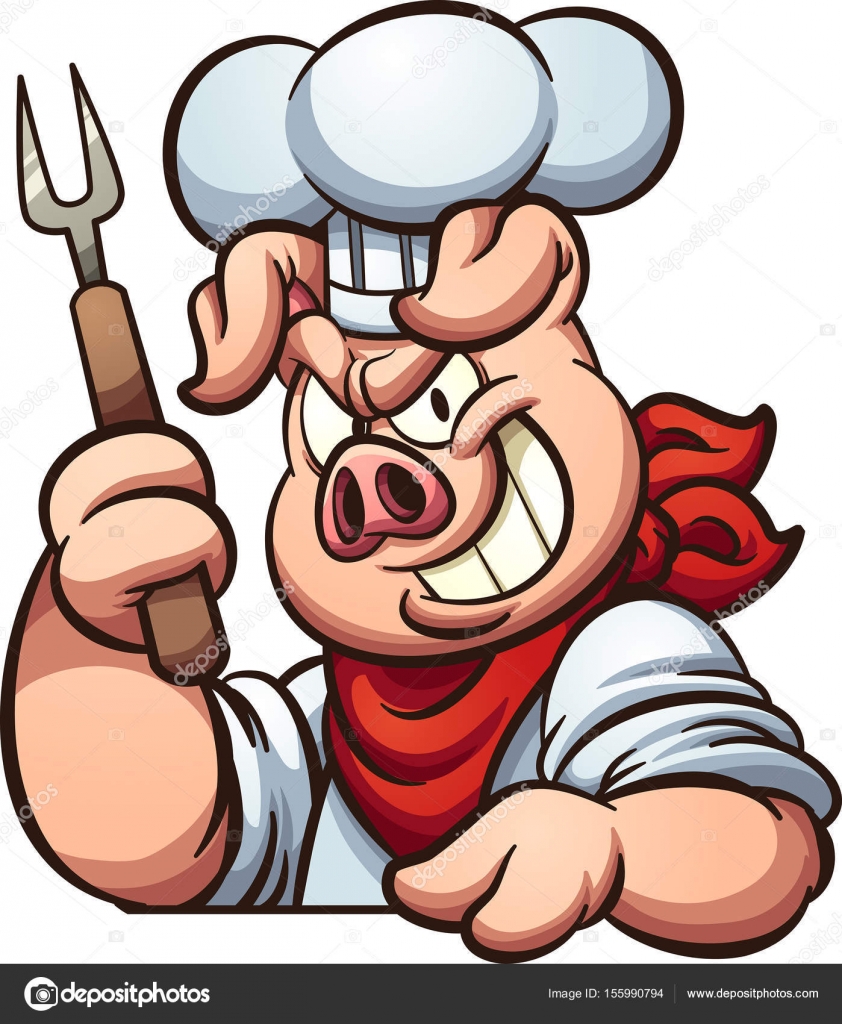 Porco chef malvado vetor(es) de stock de ©memoangeles 155990794