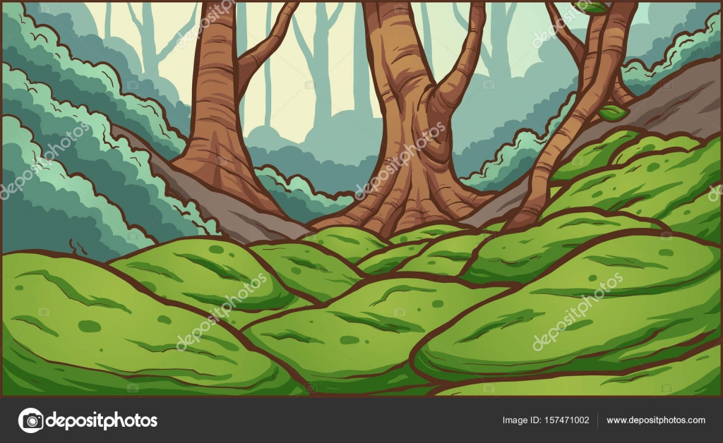 Mossy rock forest background Stock Vector Image by ©memoangeles #157471002