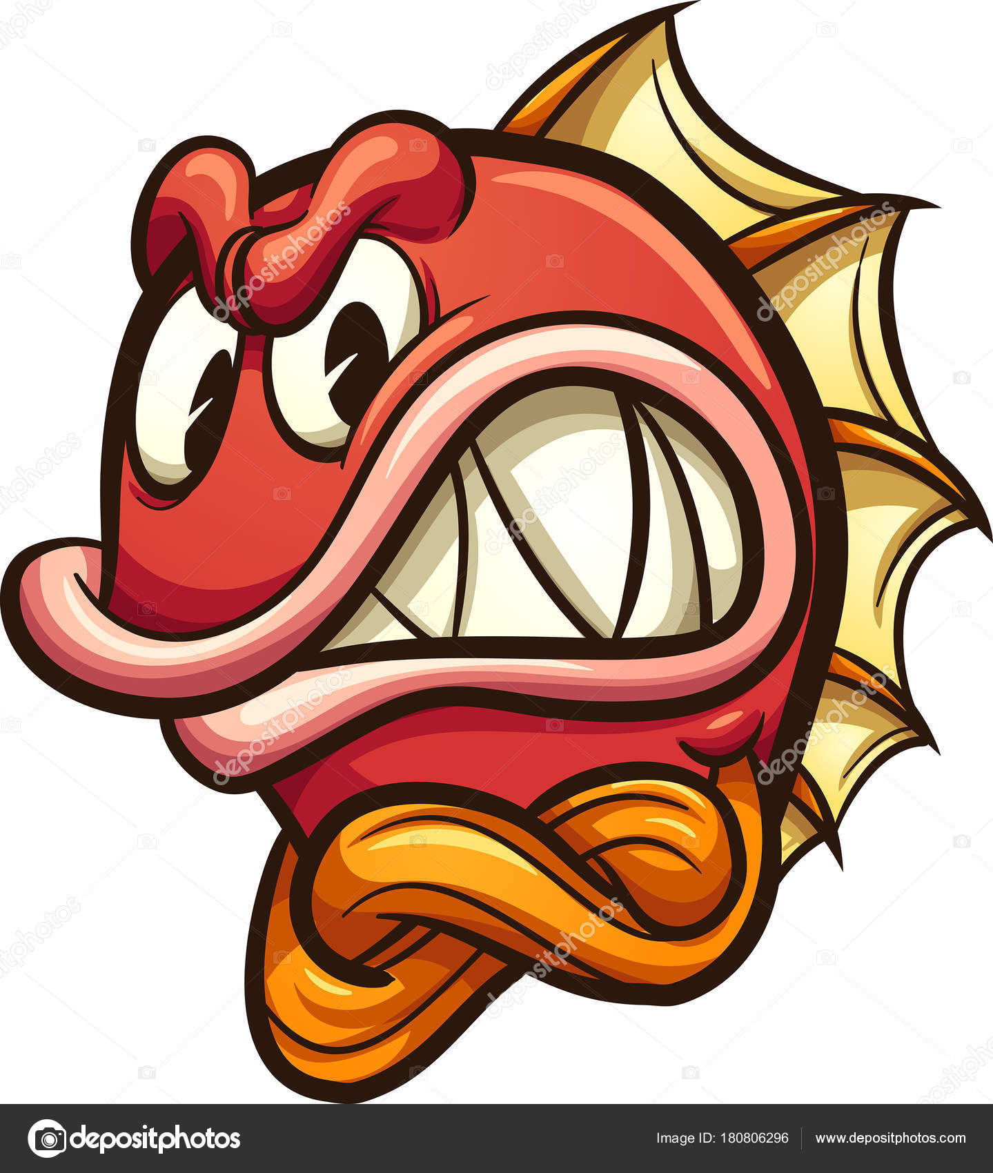 Angry red fish Stock Vector Image by ©memoangeles #180806296