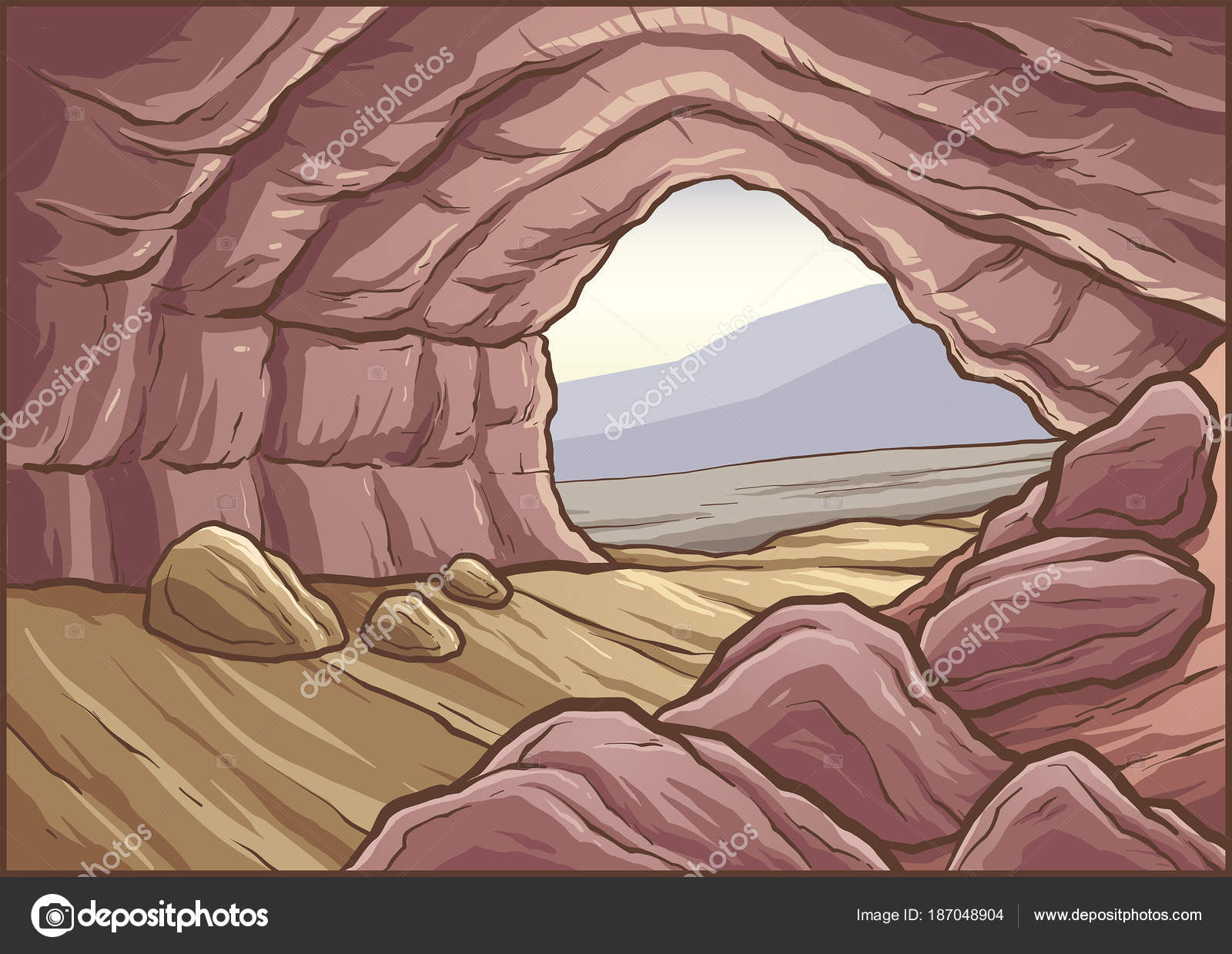 Desenhos animados caverna fundo imagem vetorial de memoangeles© 187048904
