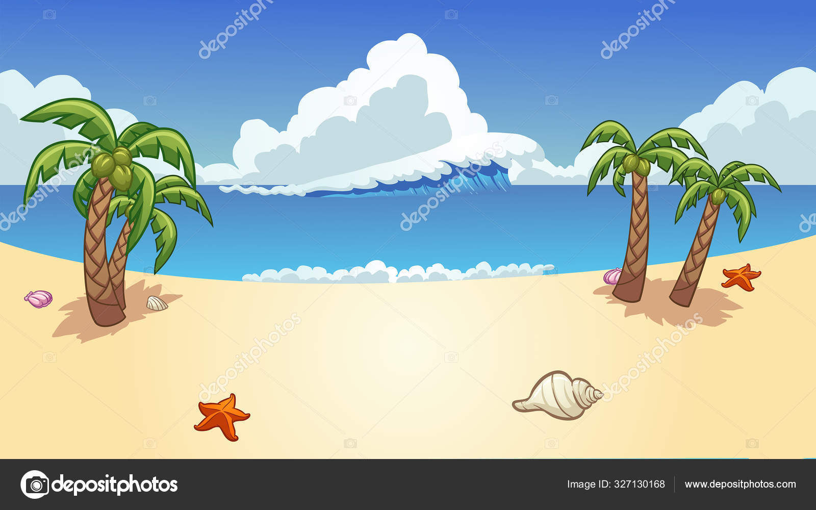 Fondo de playa Vector de stock por ©memoangeles 327130168