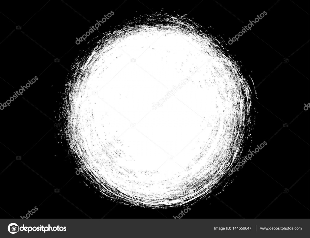 Vector texture - white brush circle on a black background Stock Vector ...