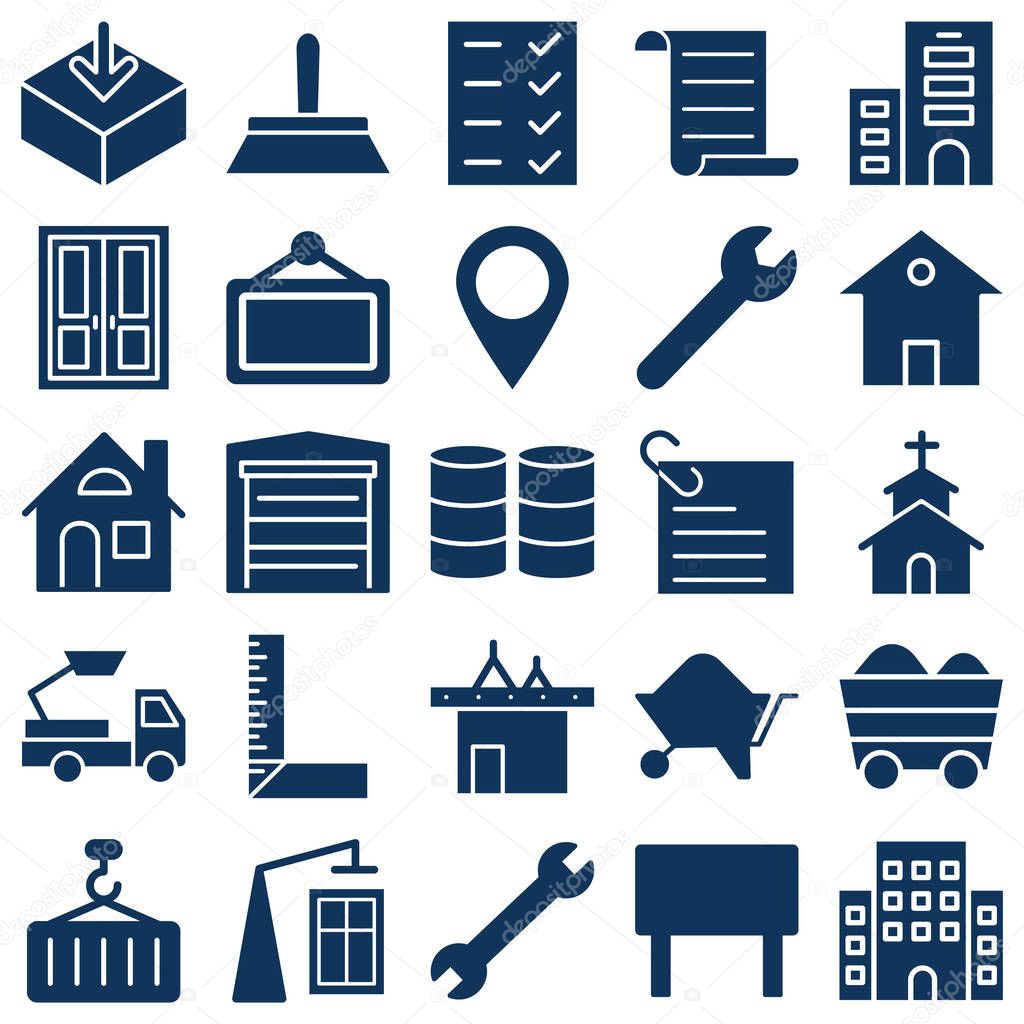 Los iconos vectoriales de construcci n establecen que cada icono se puede modificar o editar f ...