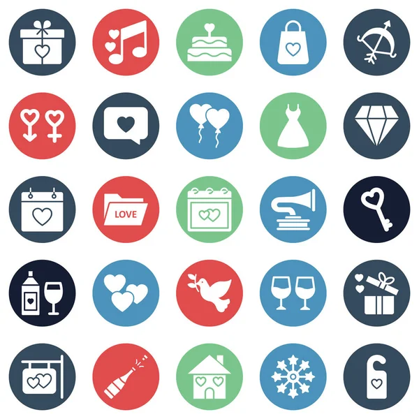 Valentine's Day and First Love Icons. Vector icon set. — Stock Vector ...