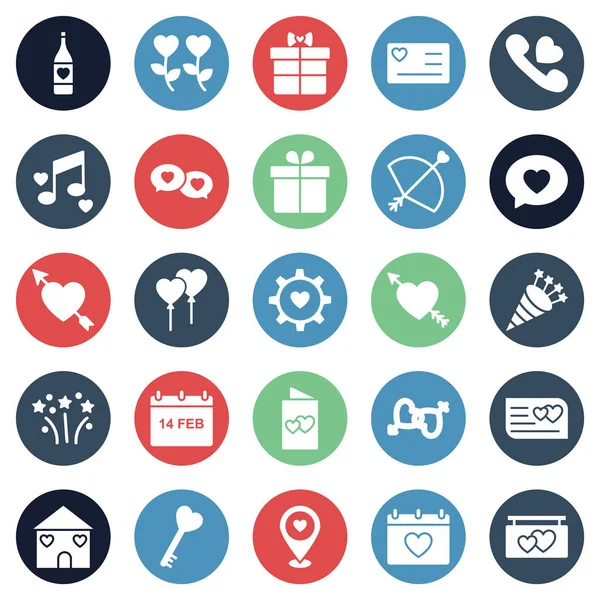 Valentine's Day and First Love Icons. Vector icon set. — Stock Vector ...